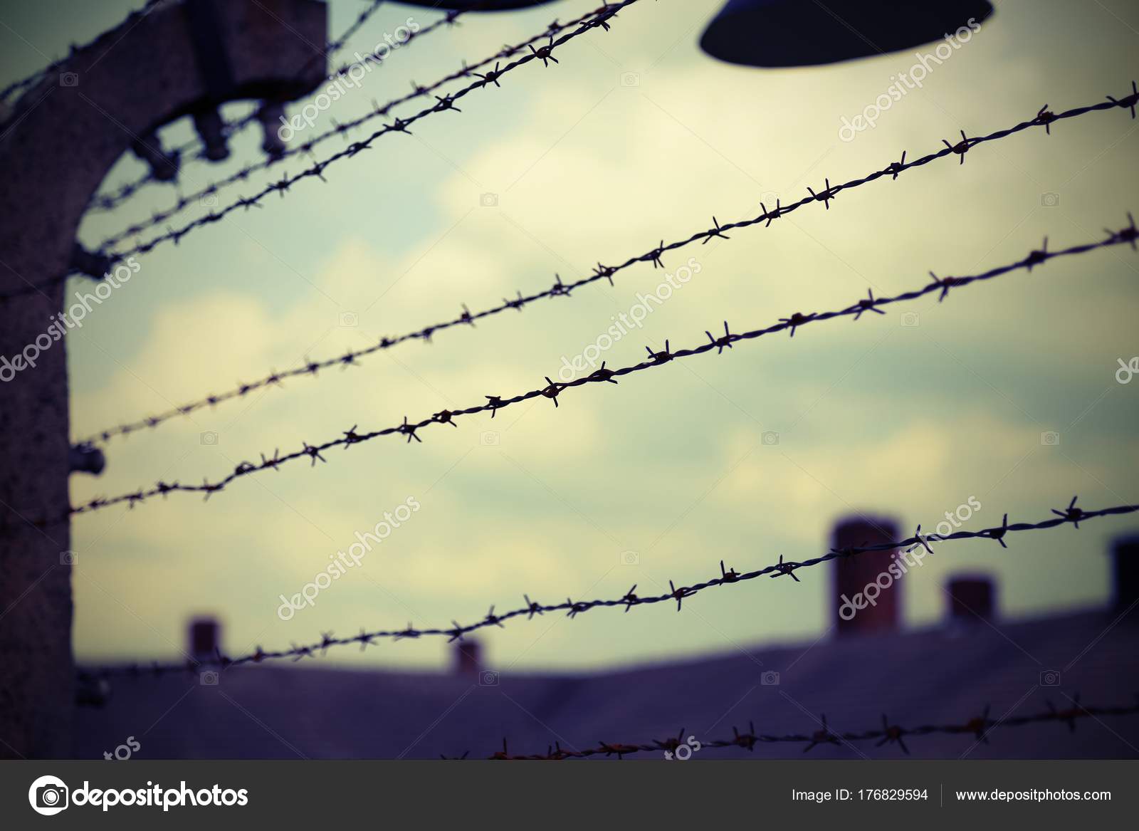 Barbed wire in the refugee camp with vintage effect Stock Photo by ...