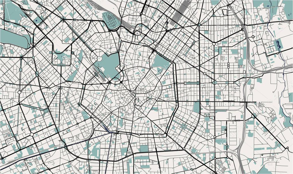 mapa de la ciudad de Milán, capital de Lombardía, Italia 2022