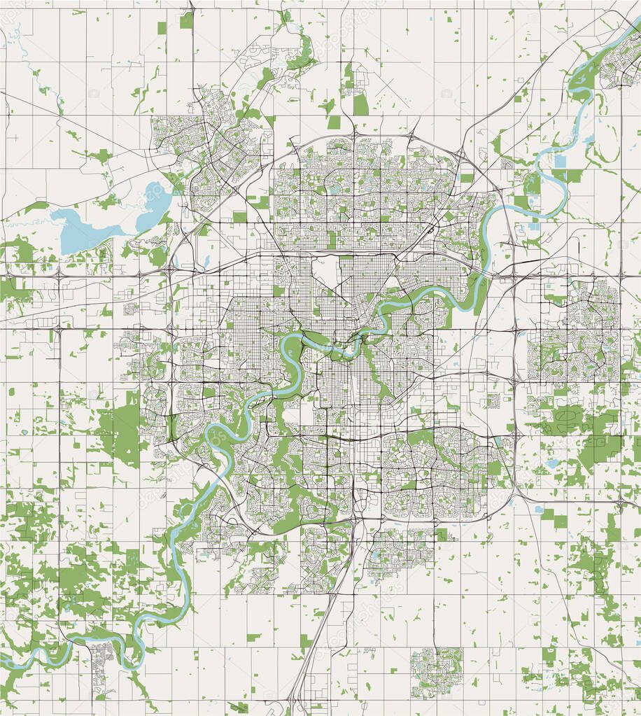 mapa de la ciudad de Edmonton, Canadá 2024