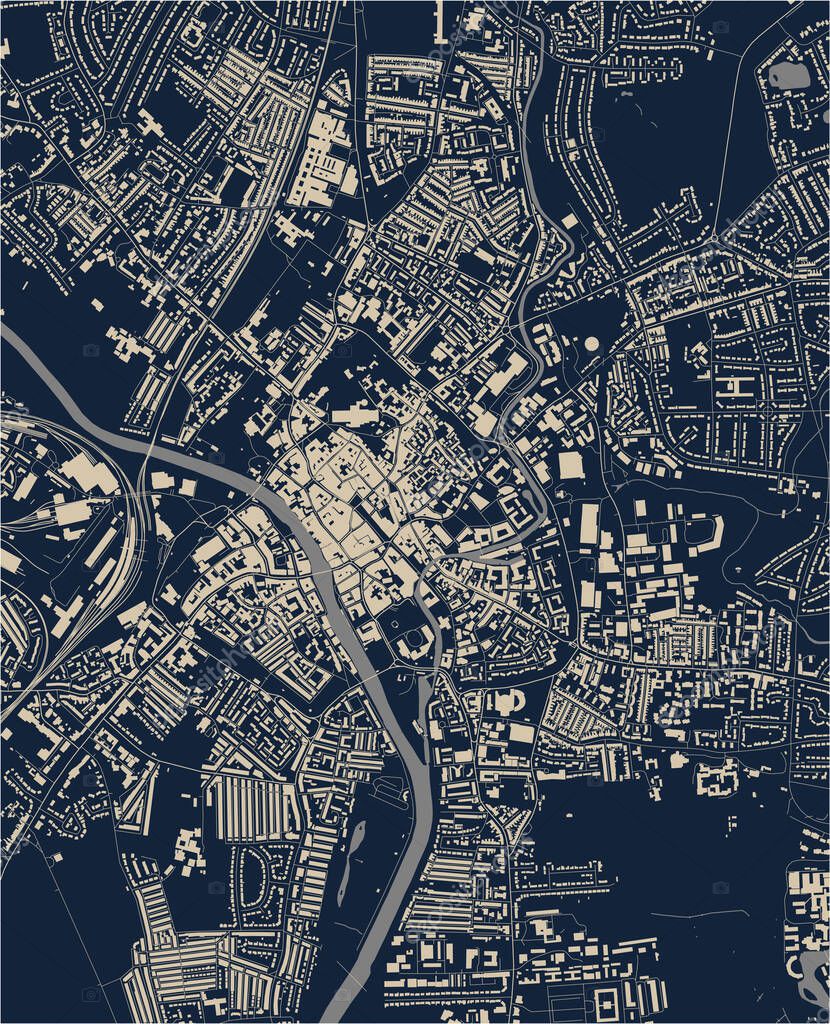 mapa vectorial de la ciudad de York, Yorkshire del Norte, Yorkshire y ...