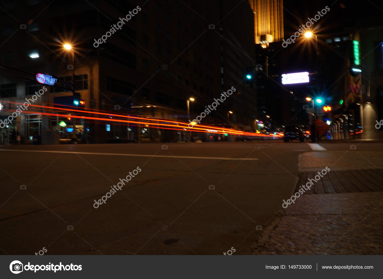 Downtown Traffic Light Trails — Stock Photo © brandonkleinvideo #149733000