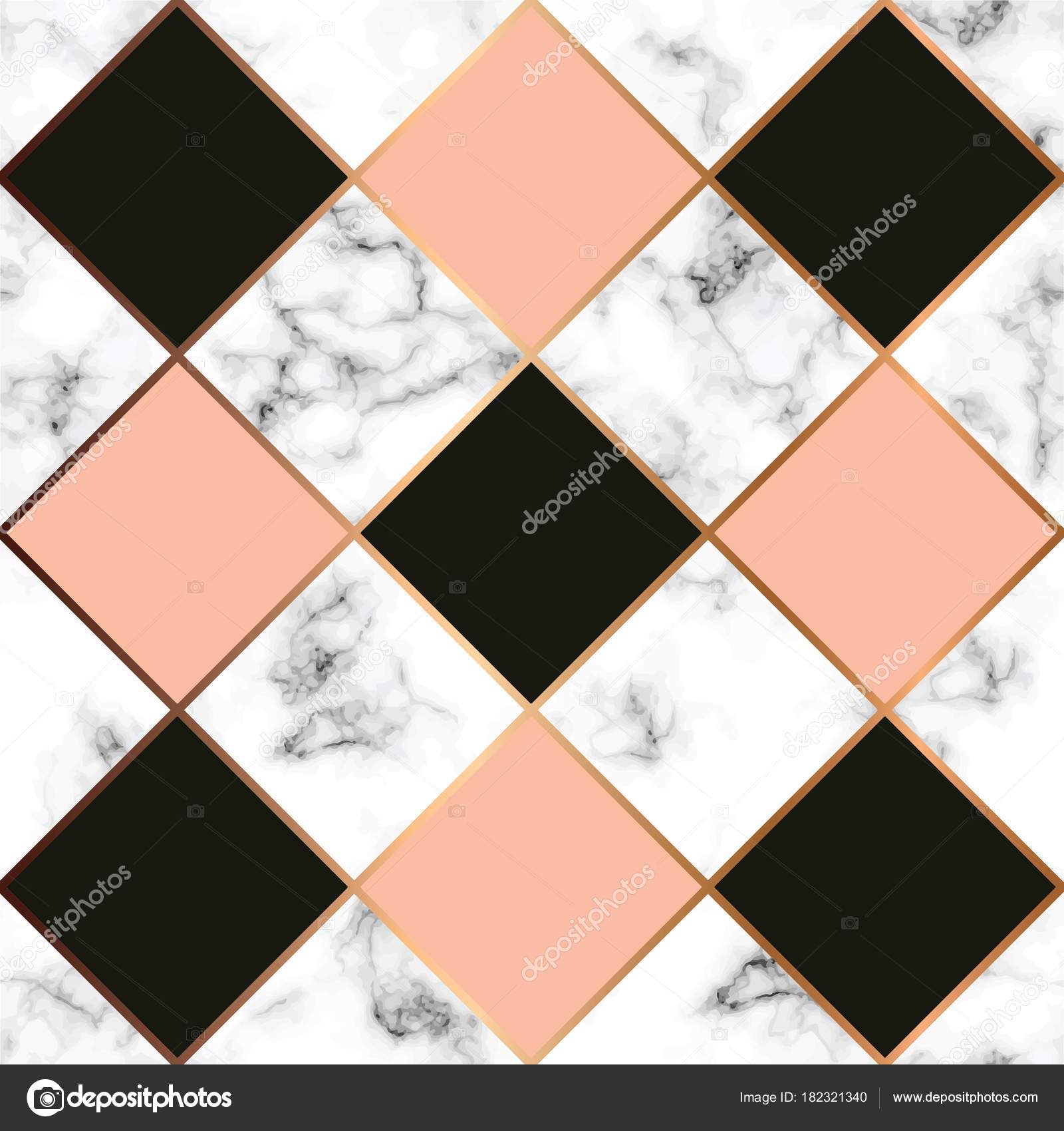Vector marble texture, seamless pattern design with golden geometric ...