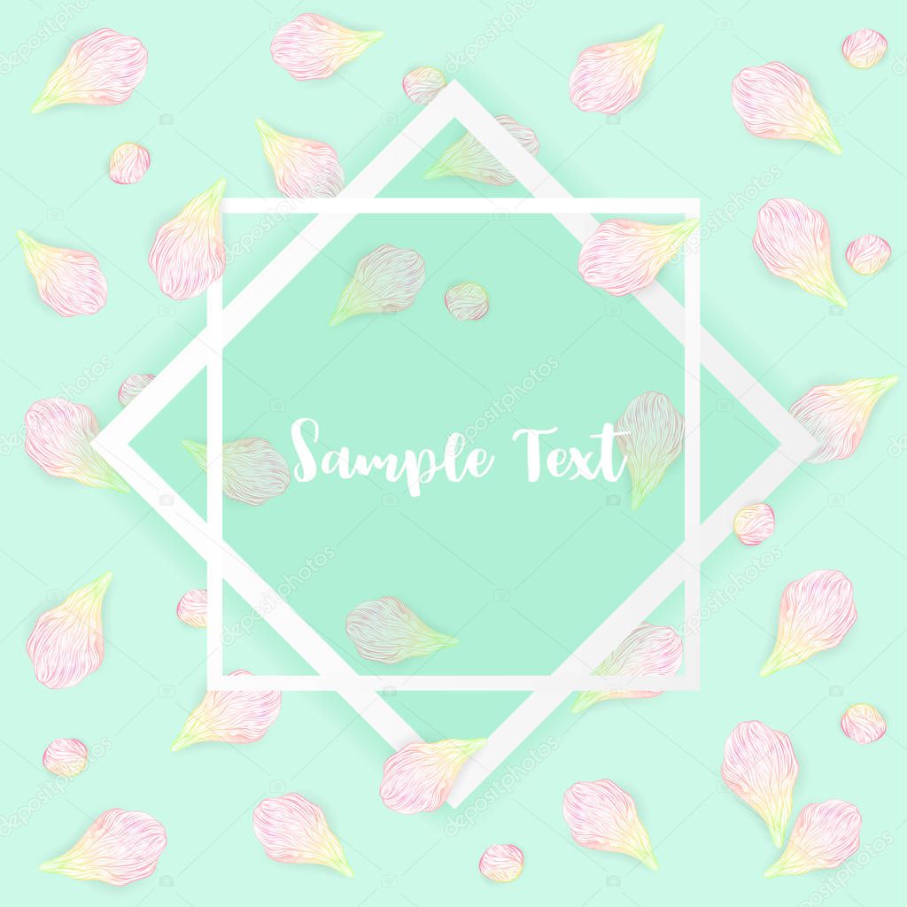 Pétalo abstracto floral rosa. arte forrado de flores dibujado a mano ...