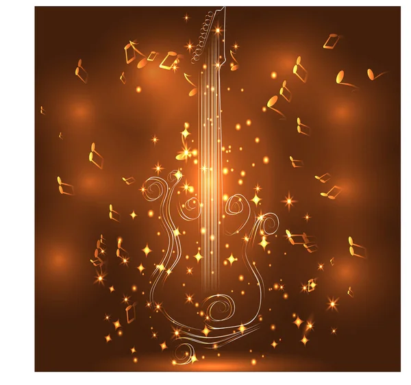 Vector Illustration of an Abstract Background with Music notes Stock ...