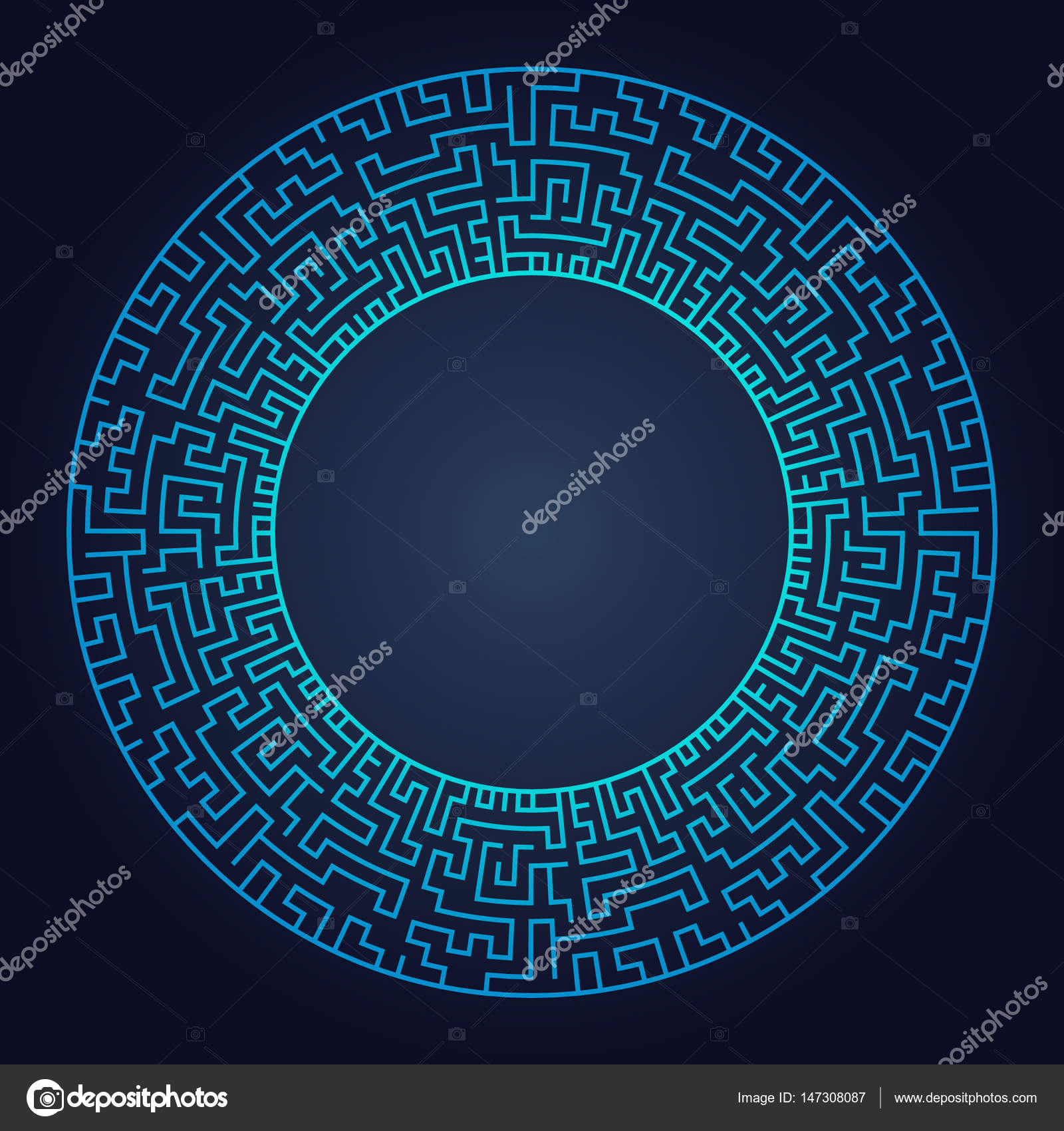 Laberinto circular azul Stock Vector by ©exogenesis0 147308087