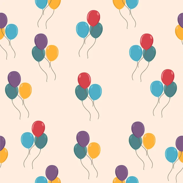 Seamless Pattern Colorful Bunches Birthday Balloons Flying Party ...