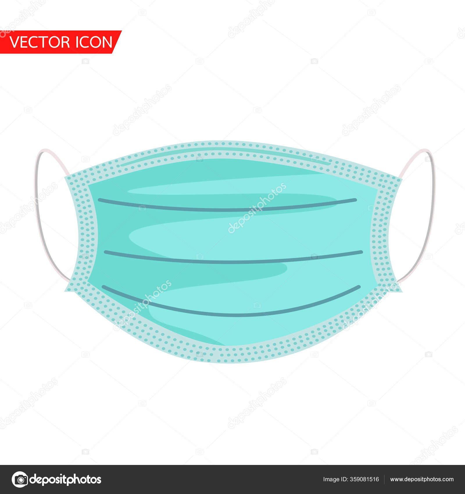 Medical Mask Vector Flat Isolate Background Stock Vector by ©focus_bell ...