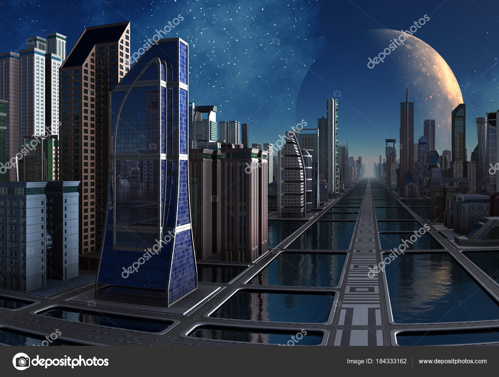 Futuristic City Skyline Illustration Stock Photo by ©diversepixel 184333162 Futuristic City Skyline Illustration Stock Photo by ©diversepixel 184333162