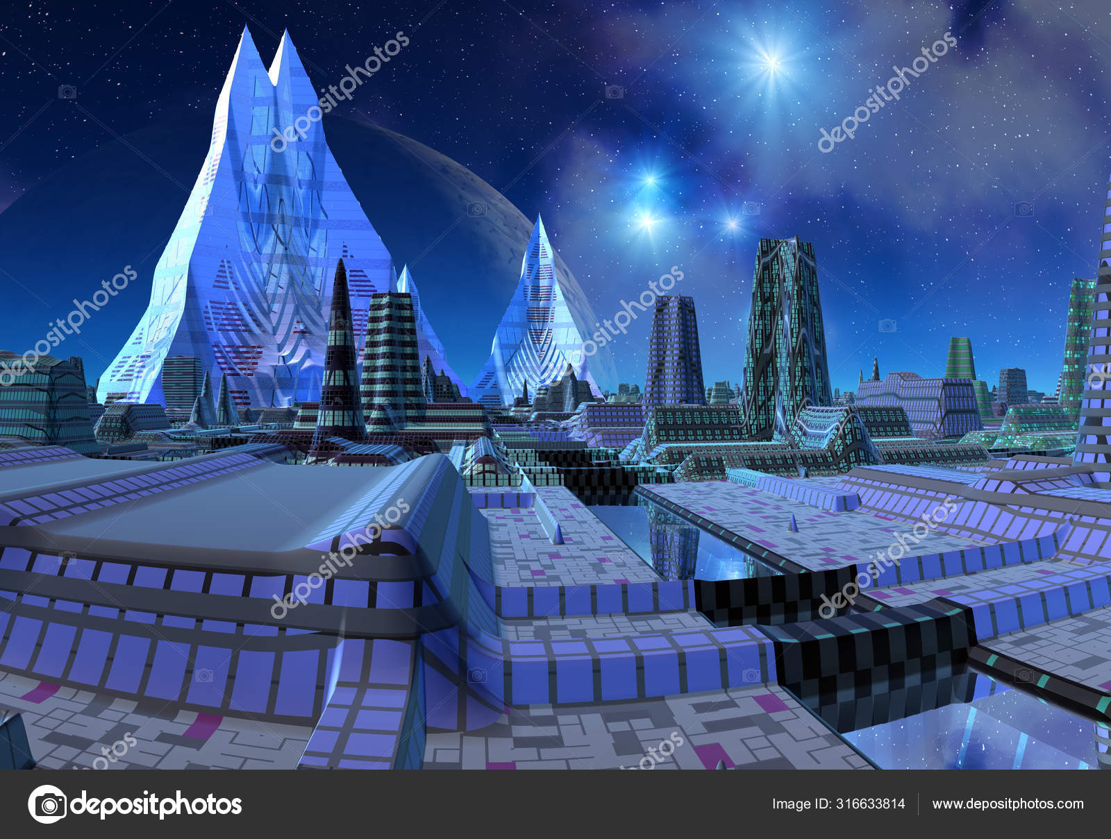 Alien Backgrounds Planet City