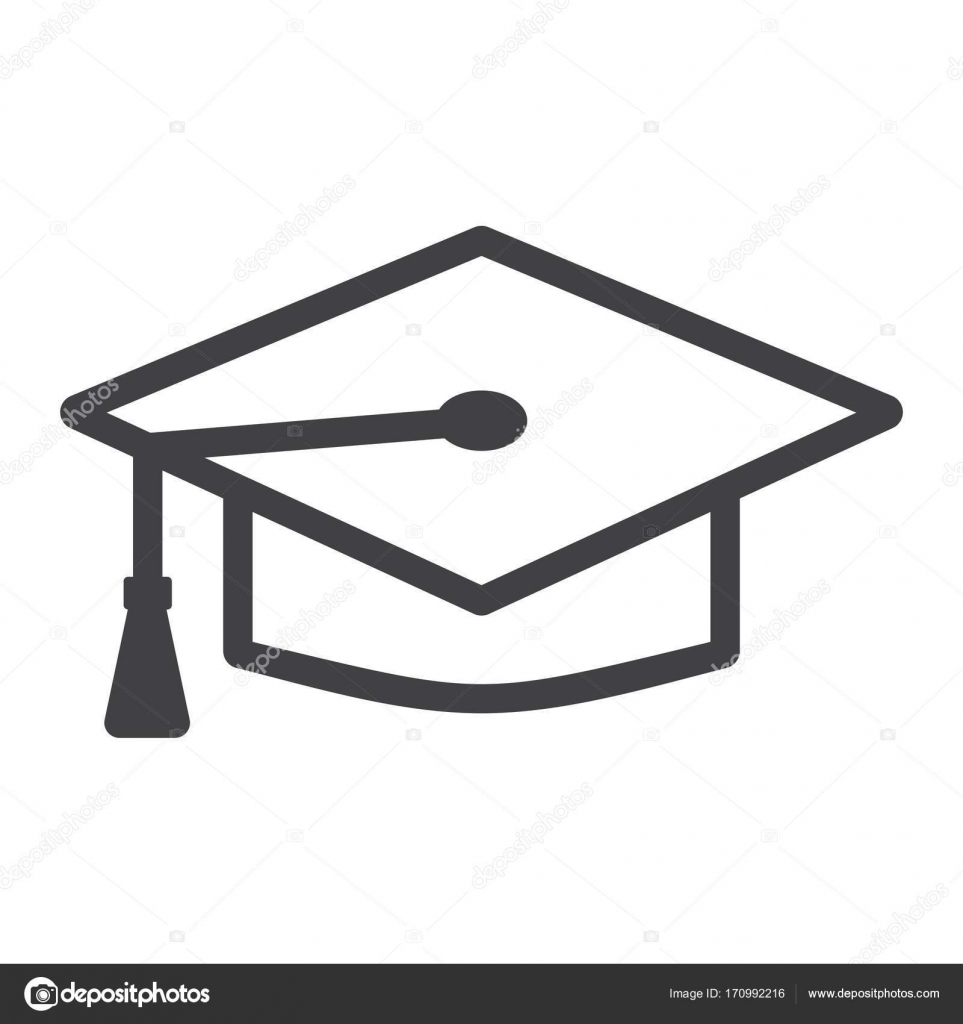 Graduation cap line icon, Education and knowledge Stock Vector Image by ...