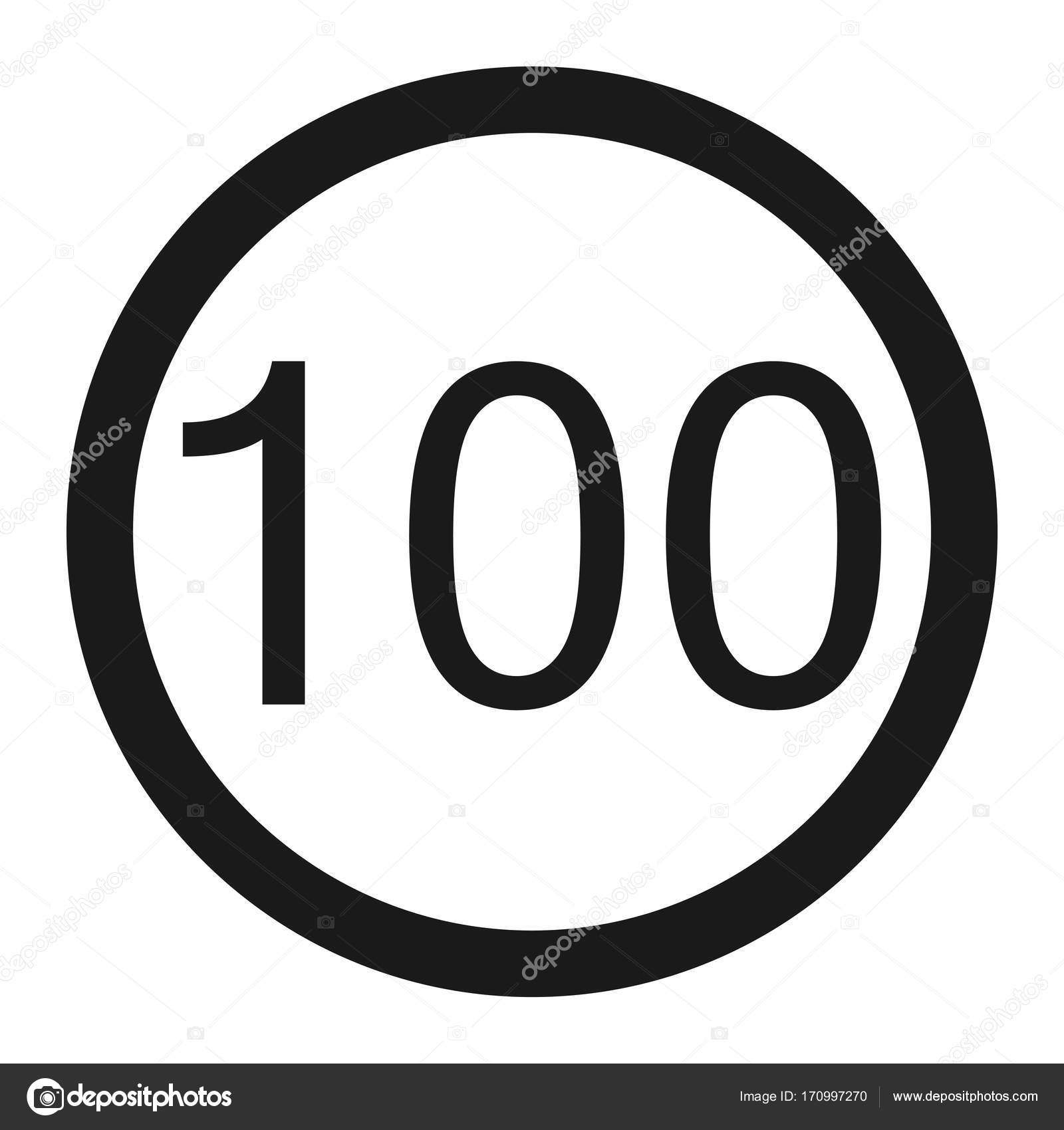 Maximum speed limit 100 sign line icon Stock Vector Image by ©amin268 ...