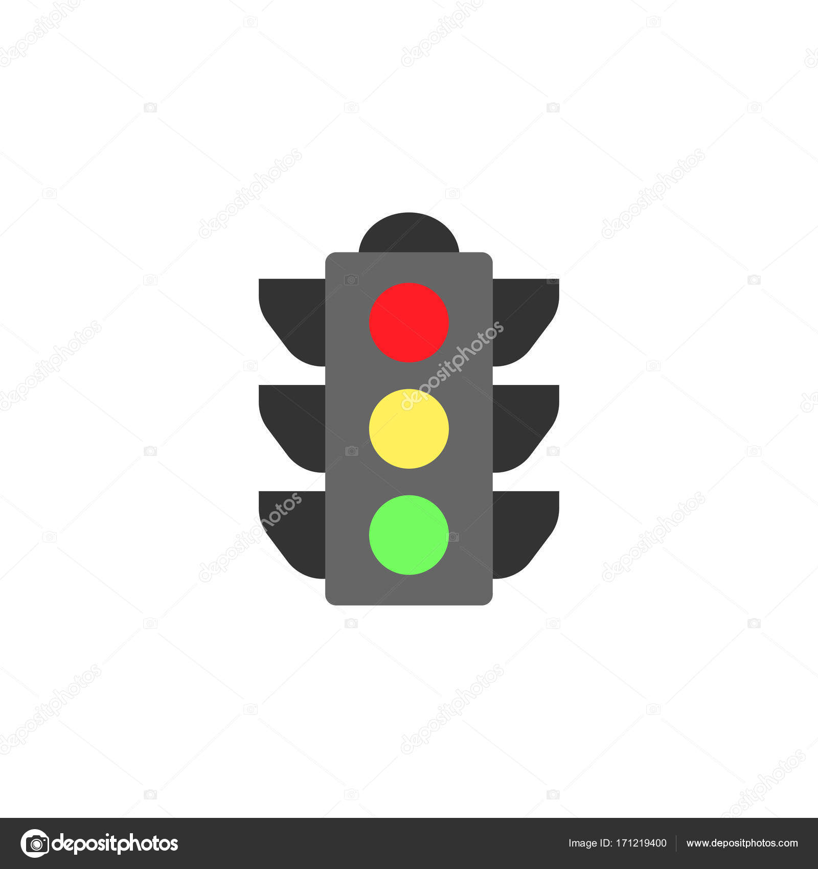 Traffic light flat icon, stop light and navigation Stock Vector by ...