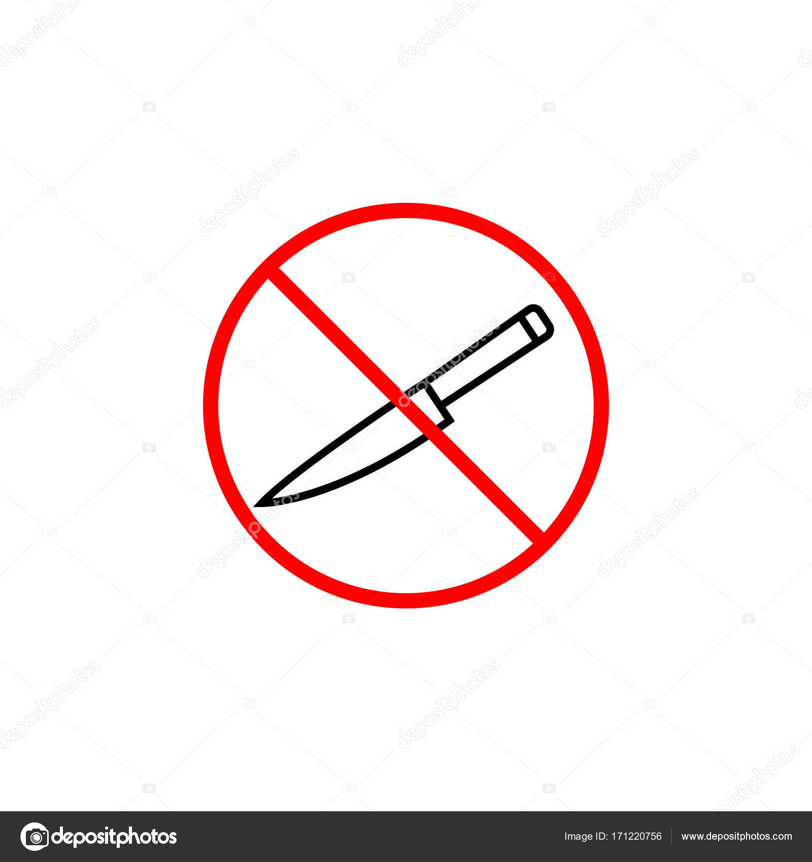 No sharp object line icon, prohibition sign, Stock Vector by ©amin268 ...