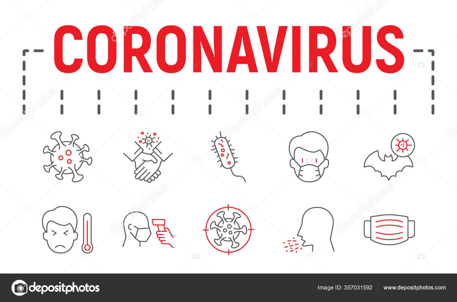 Coronavirus thin line icon set, illness symbols collection, vector ...