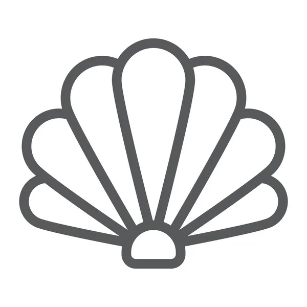 Seashell thin line icon, animal and underwater, shell sign vector ...
