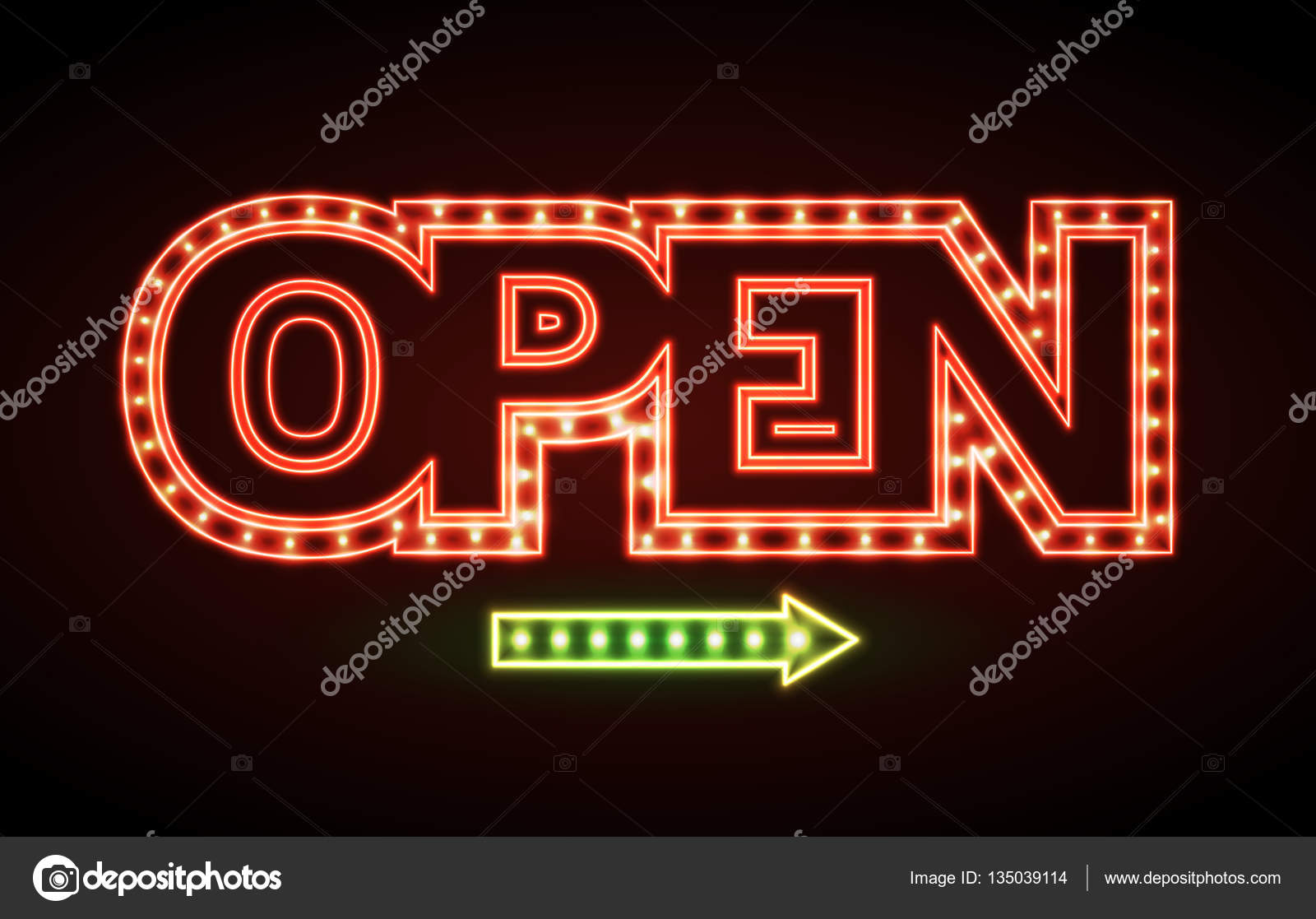 Vintage Neon Open Sign