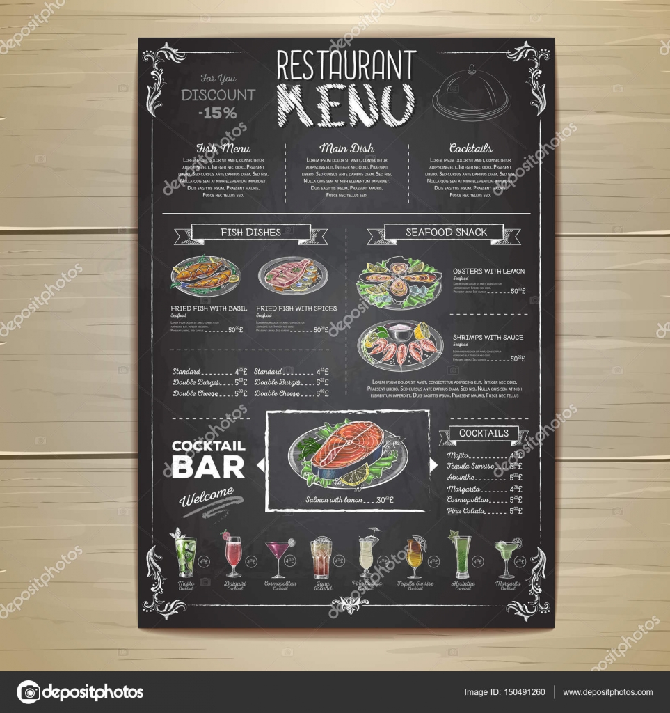Chalk drawing restaurant menu design Stock Vector Image by ©annbozshko ...