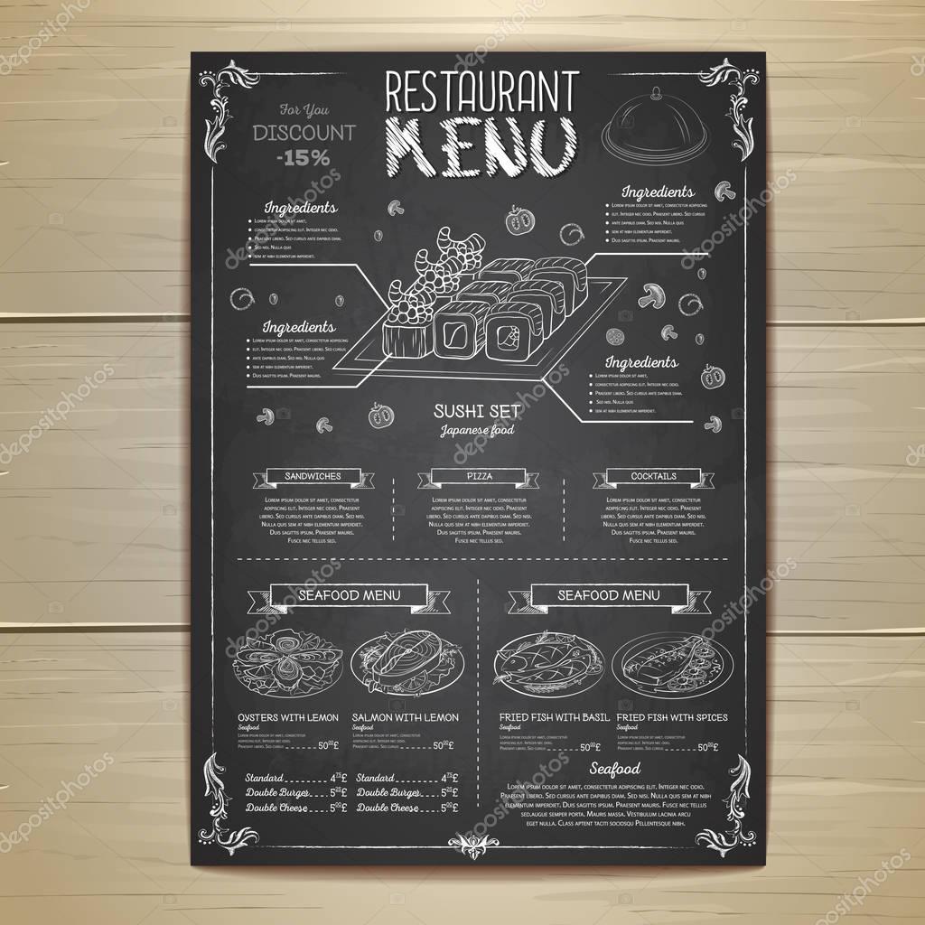 Tiza dibujo restaurante menú diseño Vector de stock por ©annbozshko ...