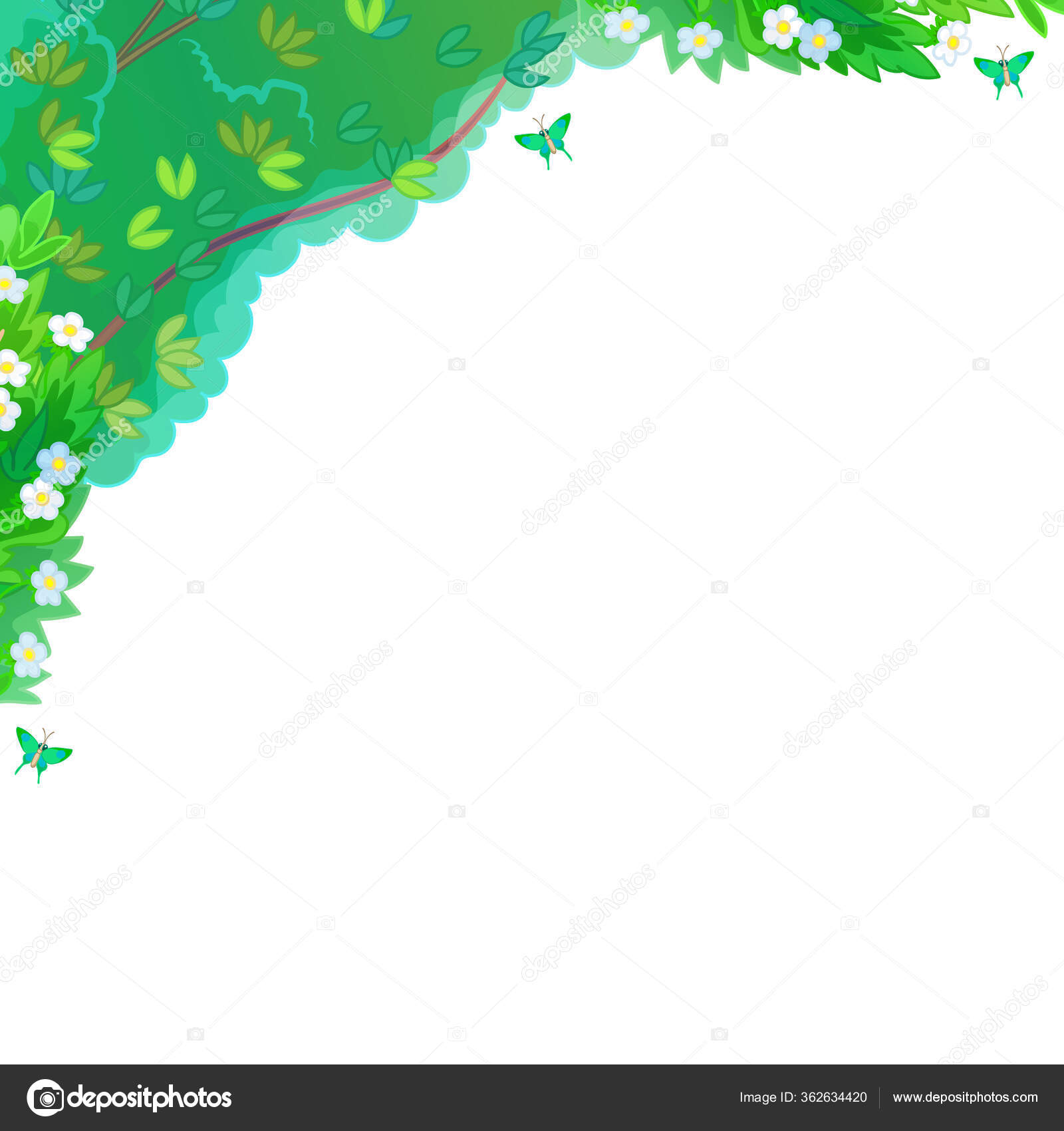 Vector Cartoon Corner Clip Art Summer Fores Stock Vector Image by ...