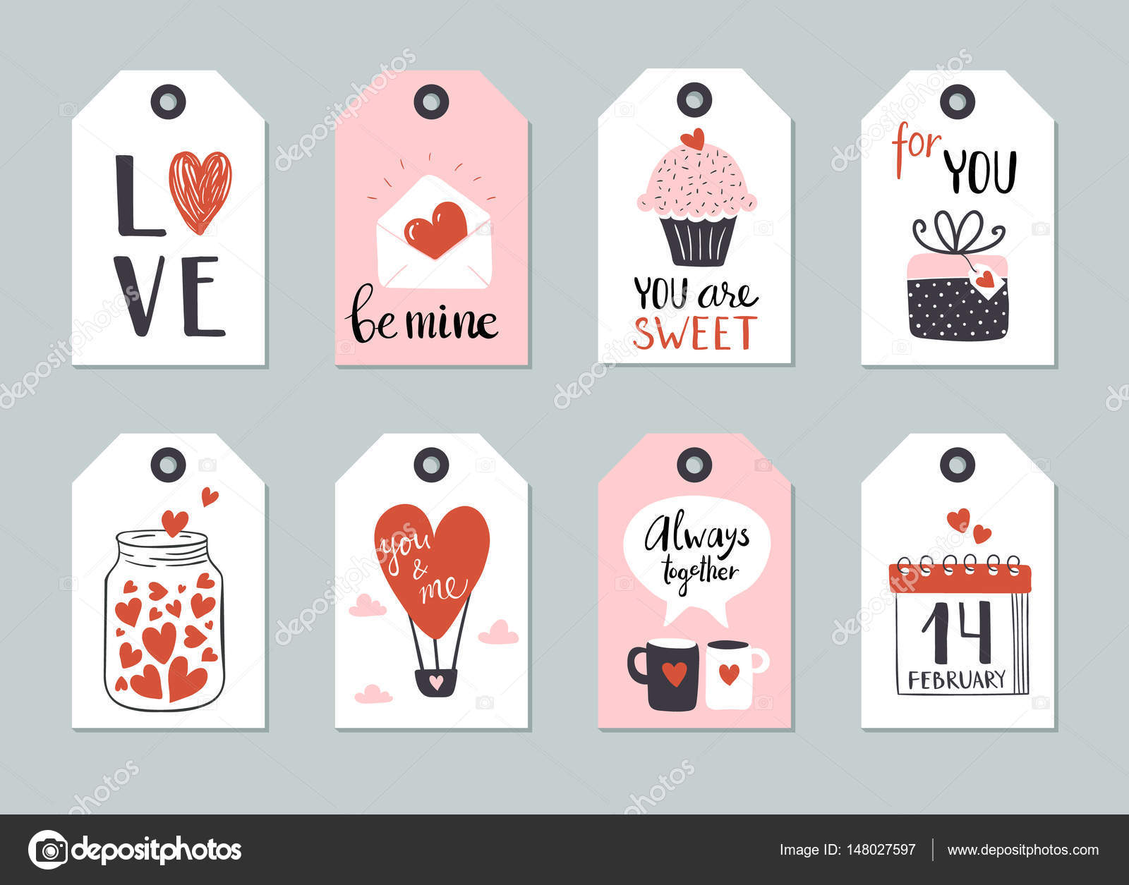 Etiquetas Imprimibles De Feliz San Valentín Colección De Etiquetas