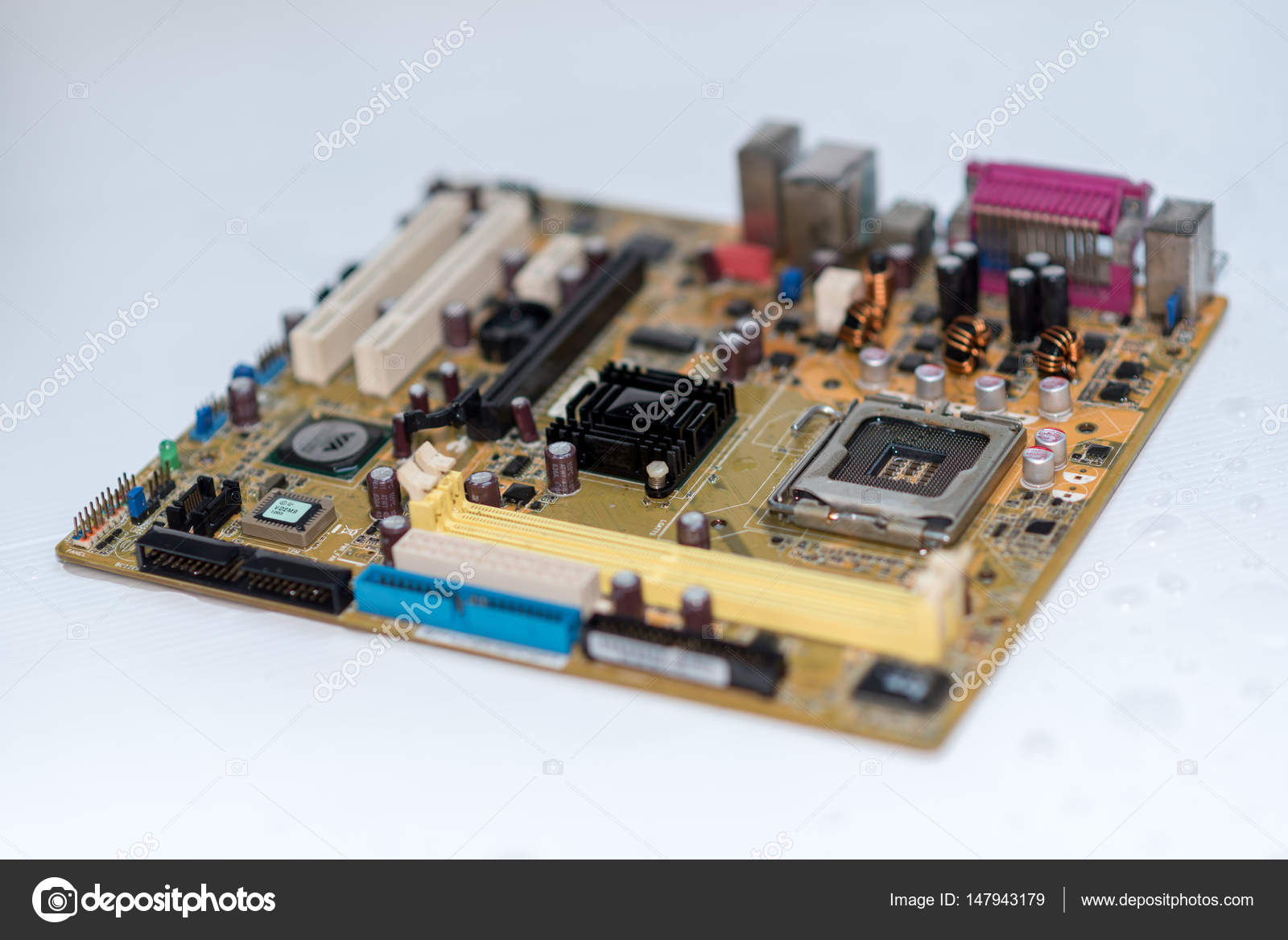 Close up of electronics circuit mainboard A mainboard — Stock Photo ...