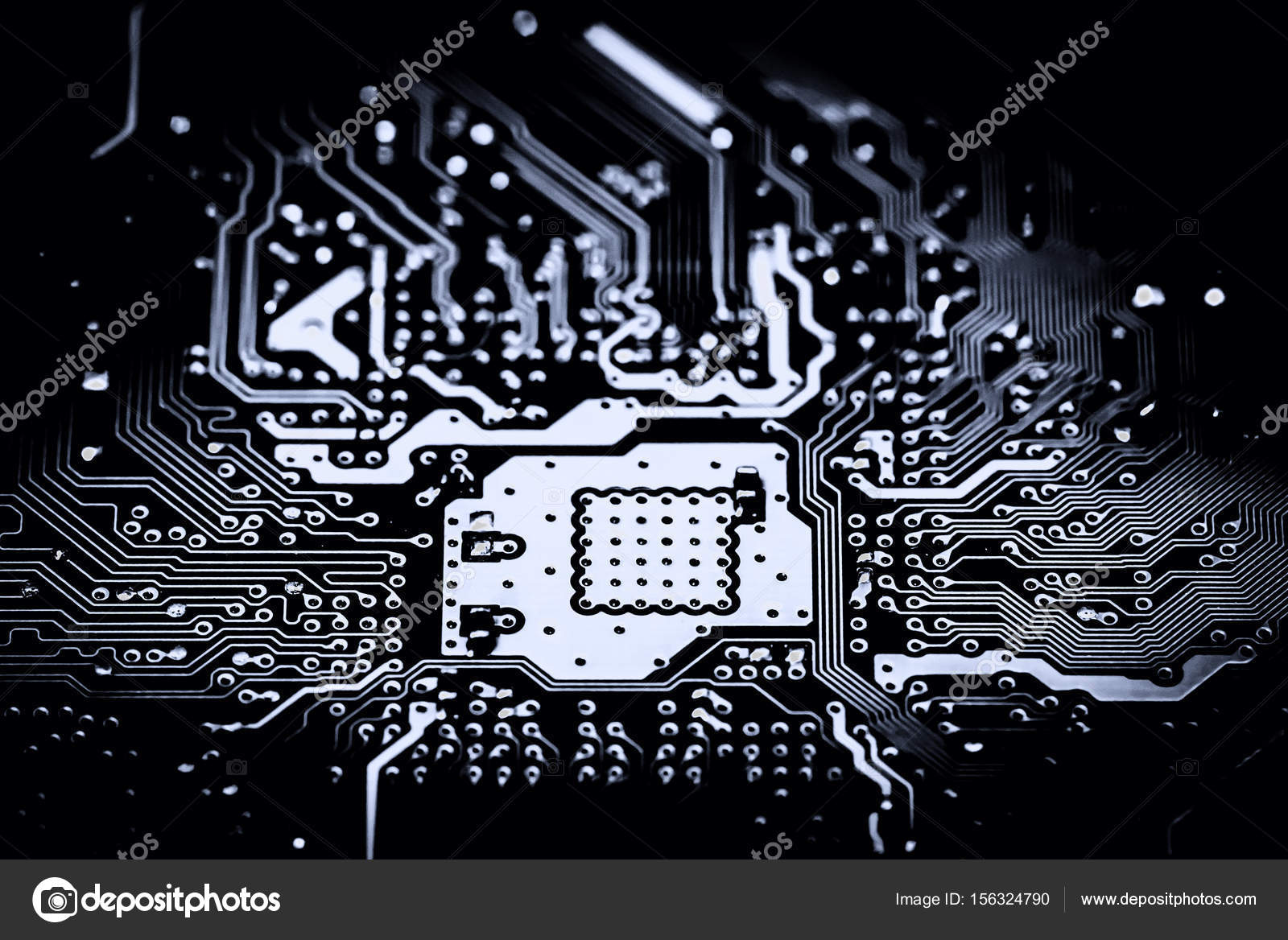 Abstract close up of Electronic Circuits in Technology on Mainboard ...