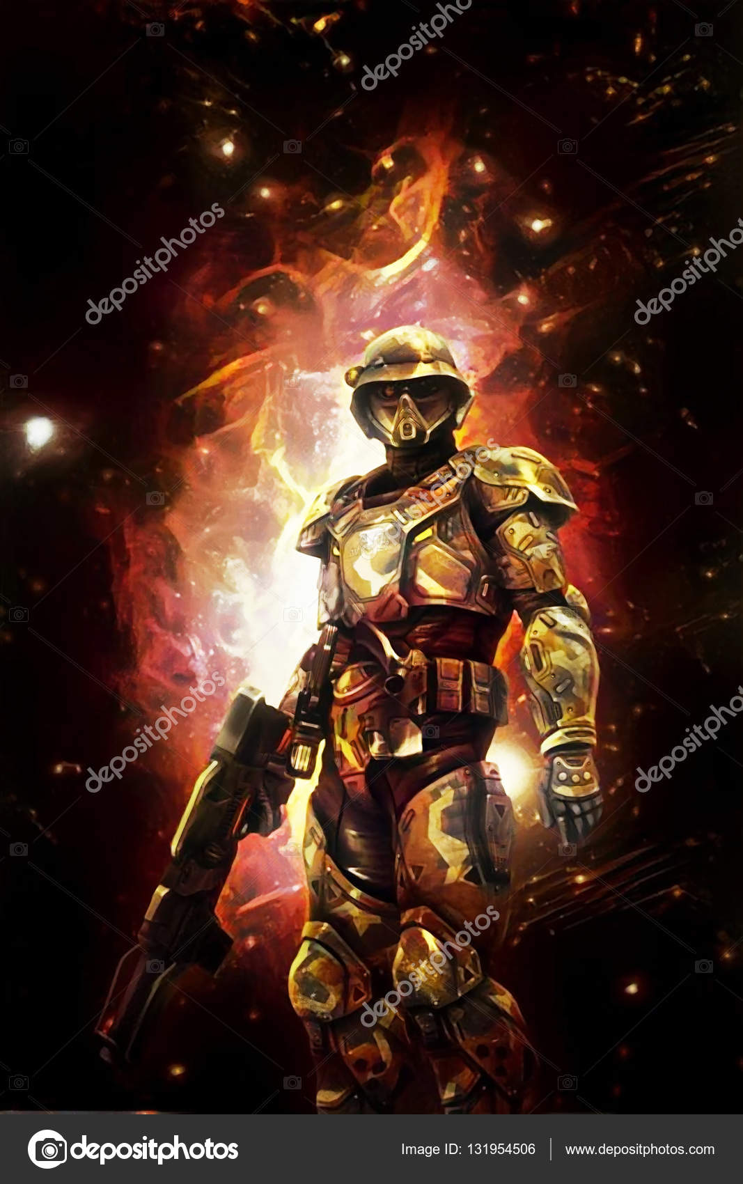 Futuristic space soldier ⬇ Stock Photo, Image by © innovari #131954506