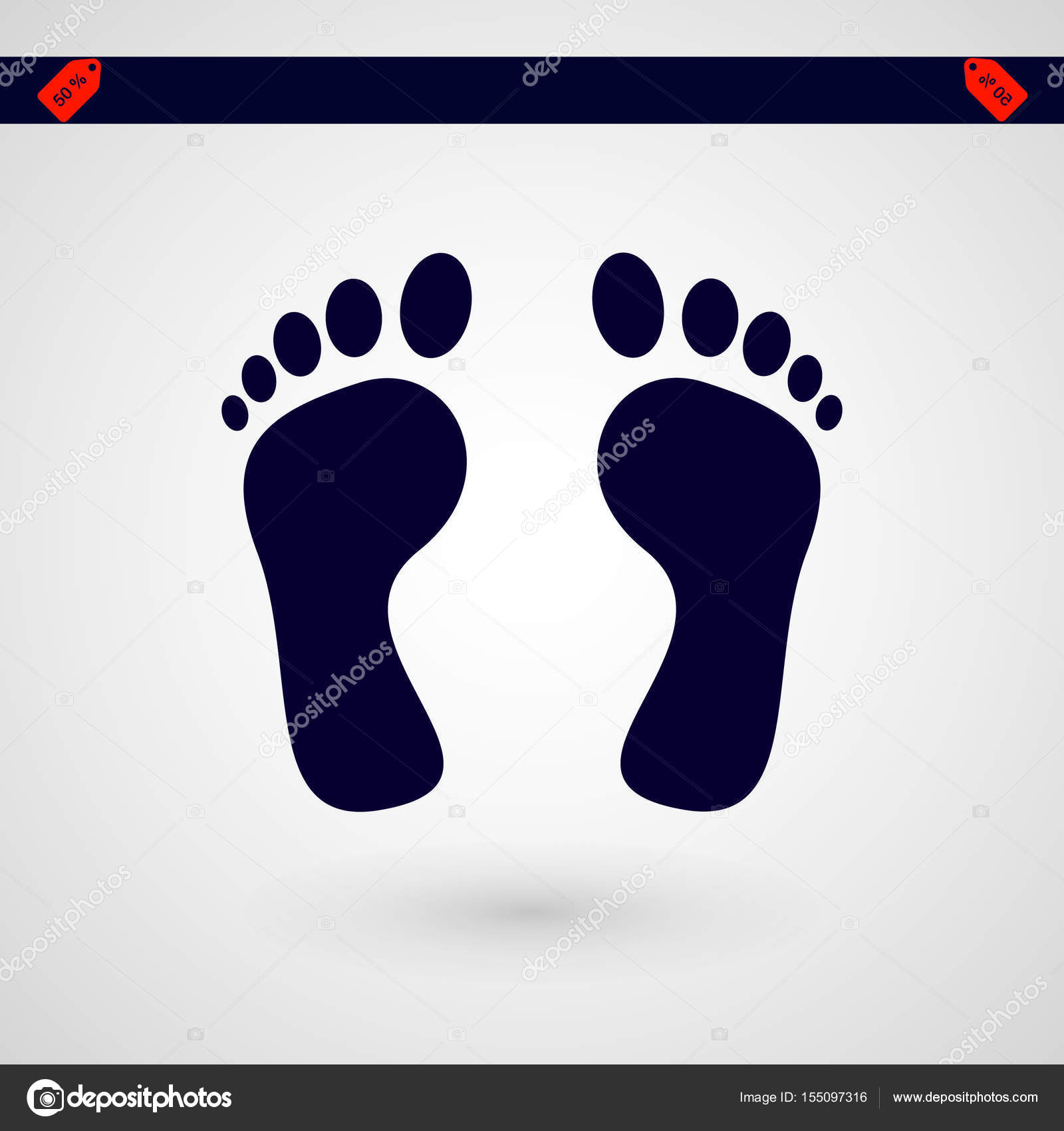 Feet icon vector — Stock Vector © Flat.Icon #155097316
