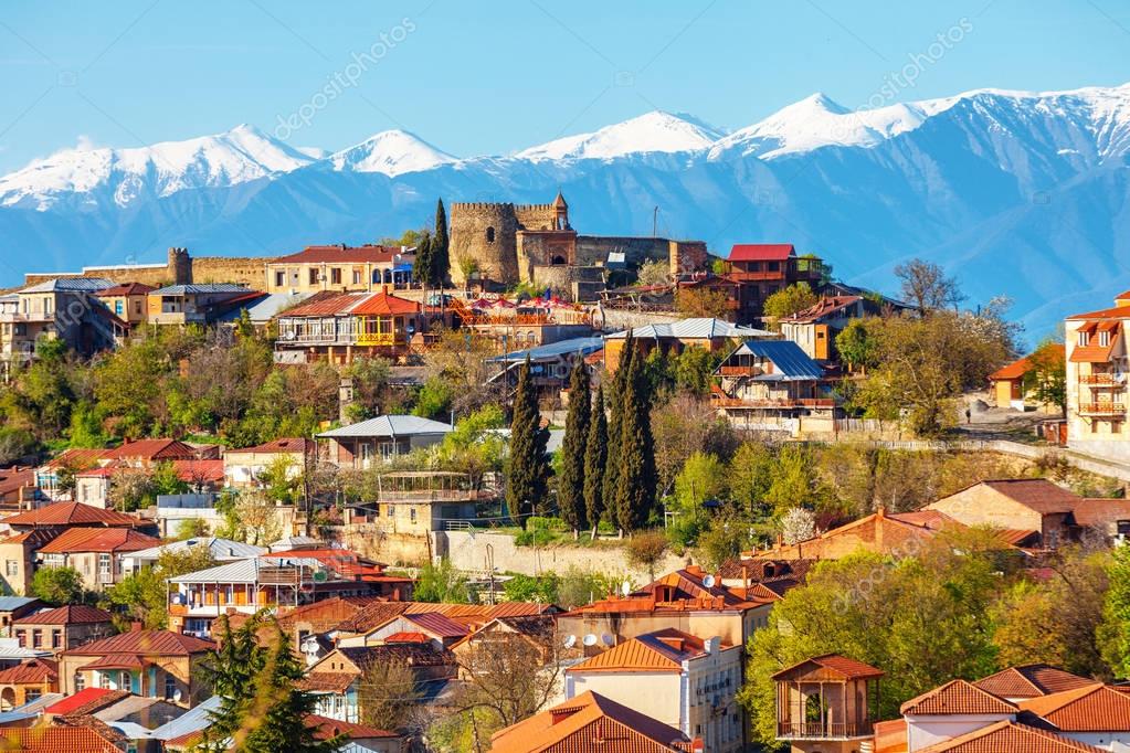 Vista de Signagi y Valle de Alazani al atardecer 2024