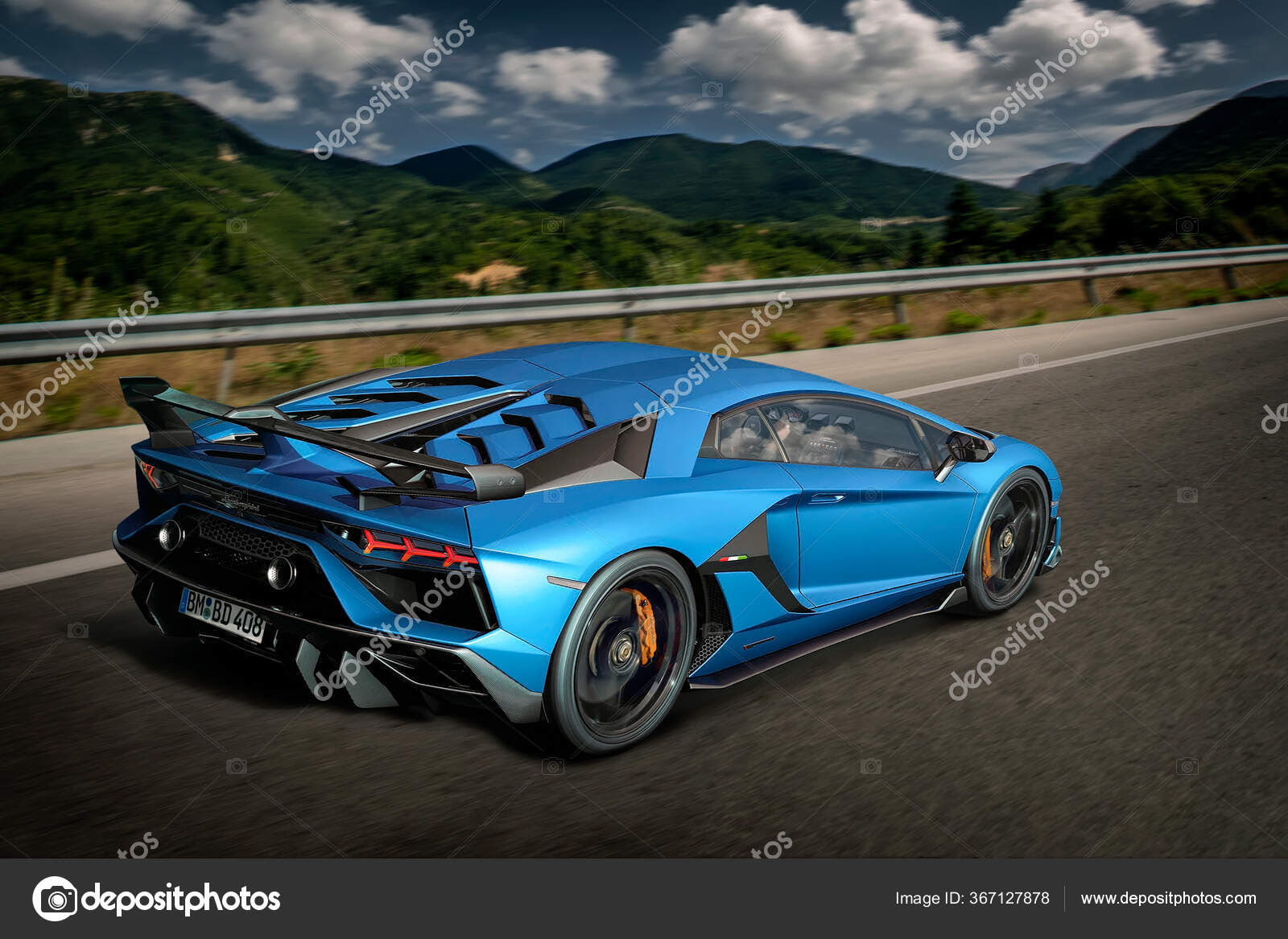 Blue Lamborghini Aventador
