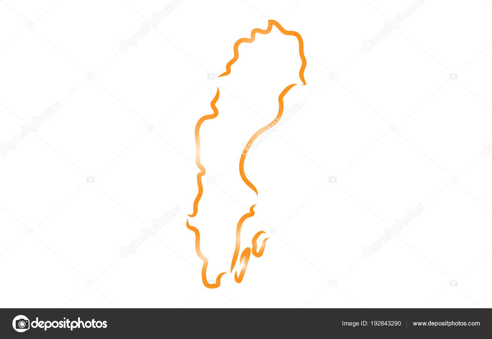 Stylized Sketch Map Sweden Stock Vector Image by ©Pe3check #192843290