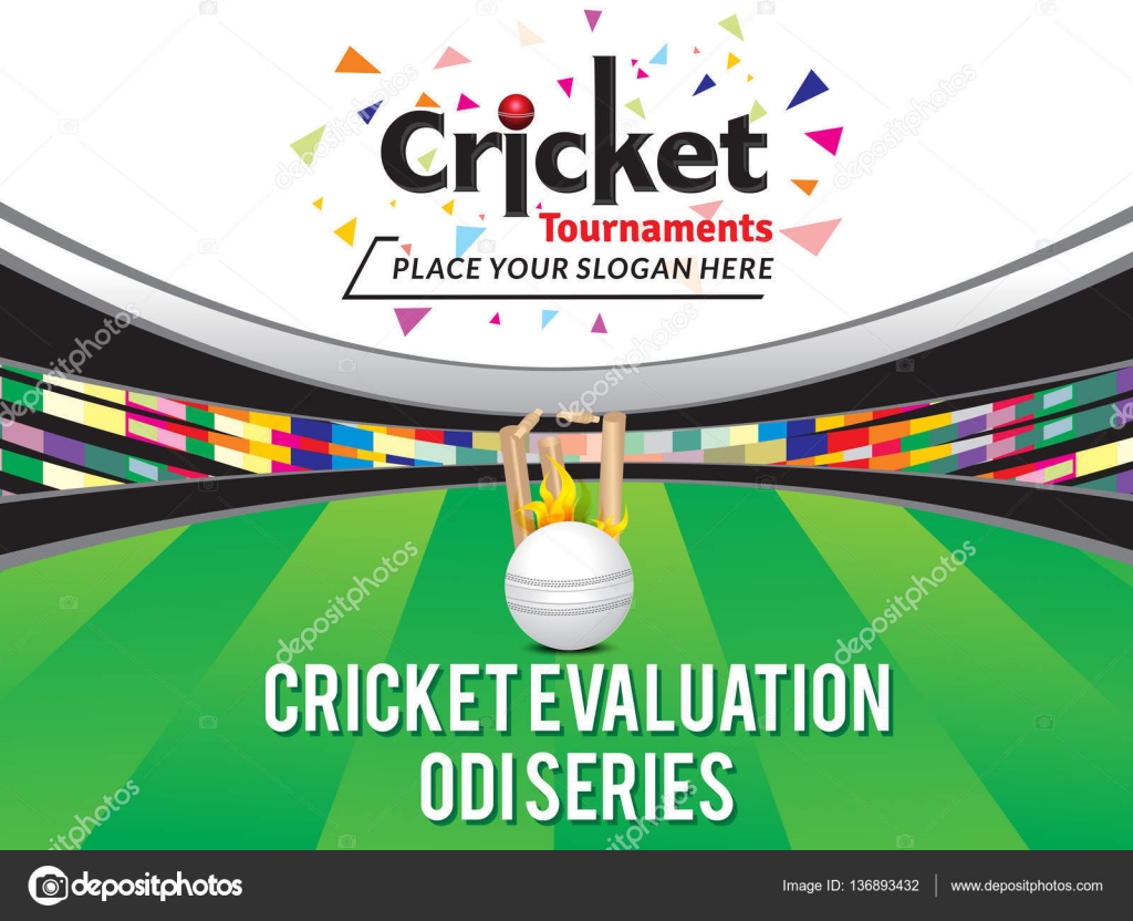Colorful Cricket Tournament Banner Design Template with stedium Stock ...