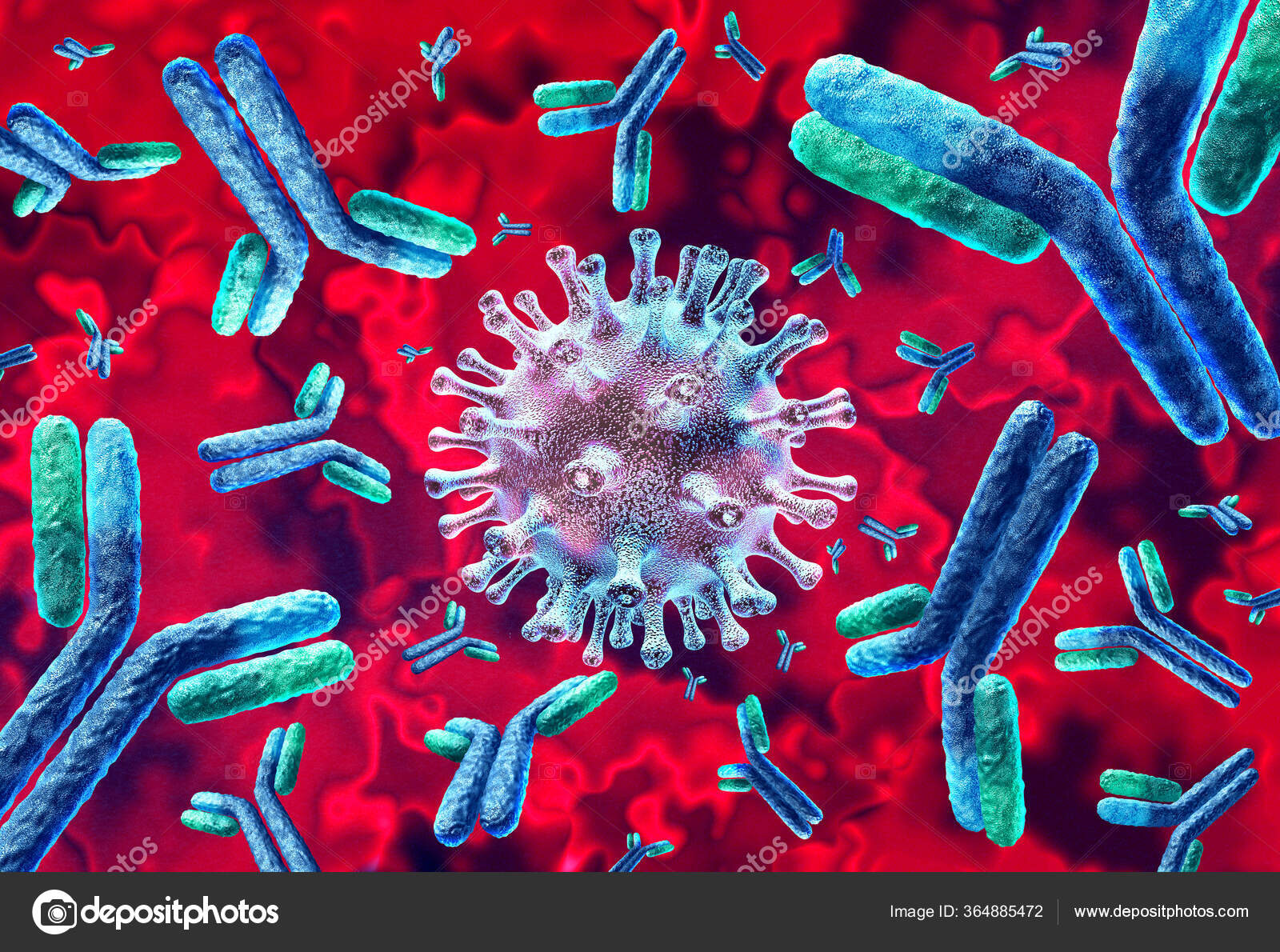 Antibody Immunoglobulin Concept Antibodies Attacking Contagious Virus ...