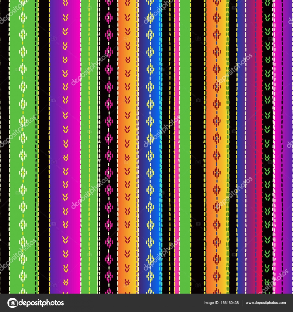 Seamless ethnic mexican fabric pattern with colorful stripes. Stock ...