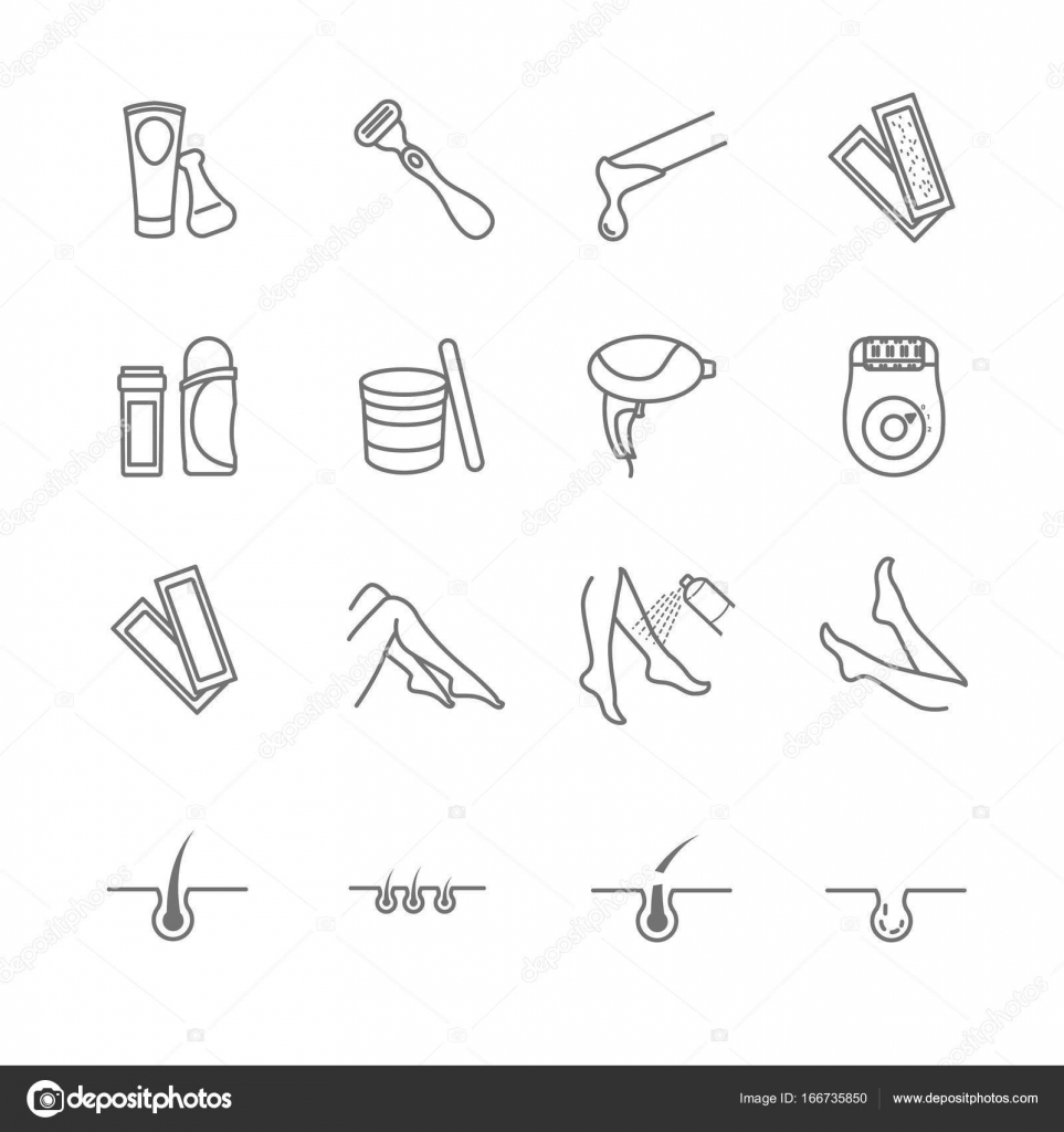 Hair removal tools icons set Stock Vector Image by ©annayakovets #166735850