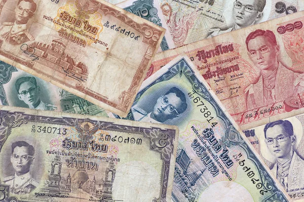 Old Thai baht currencies banknotes display as background Stock Photo by ...