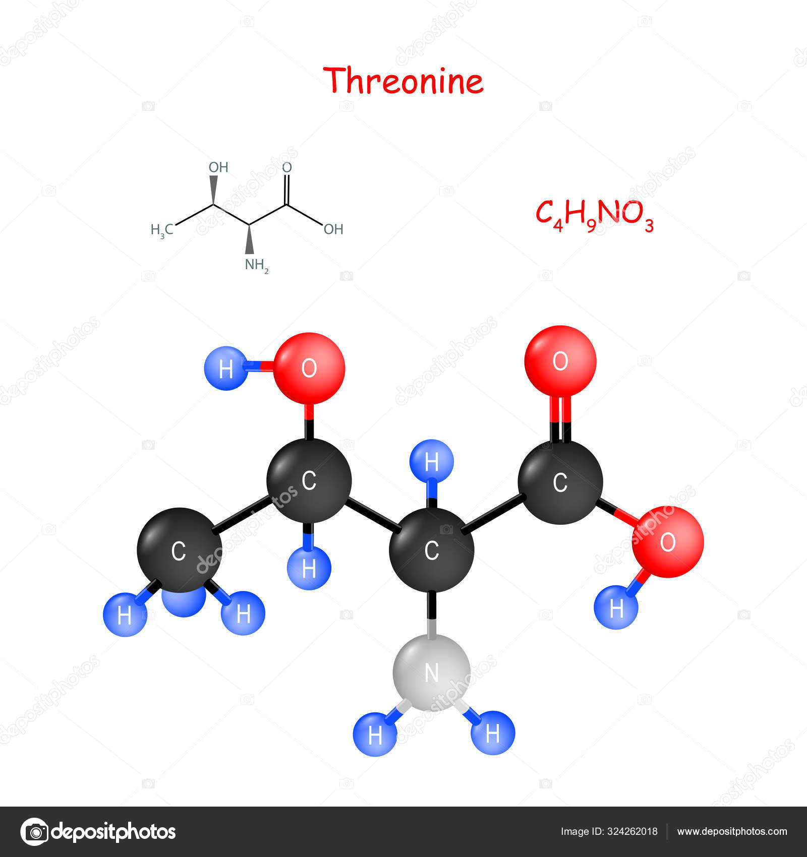 Threonine Amino Acid Structure