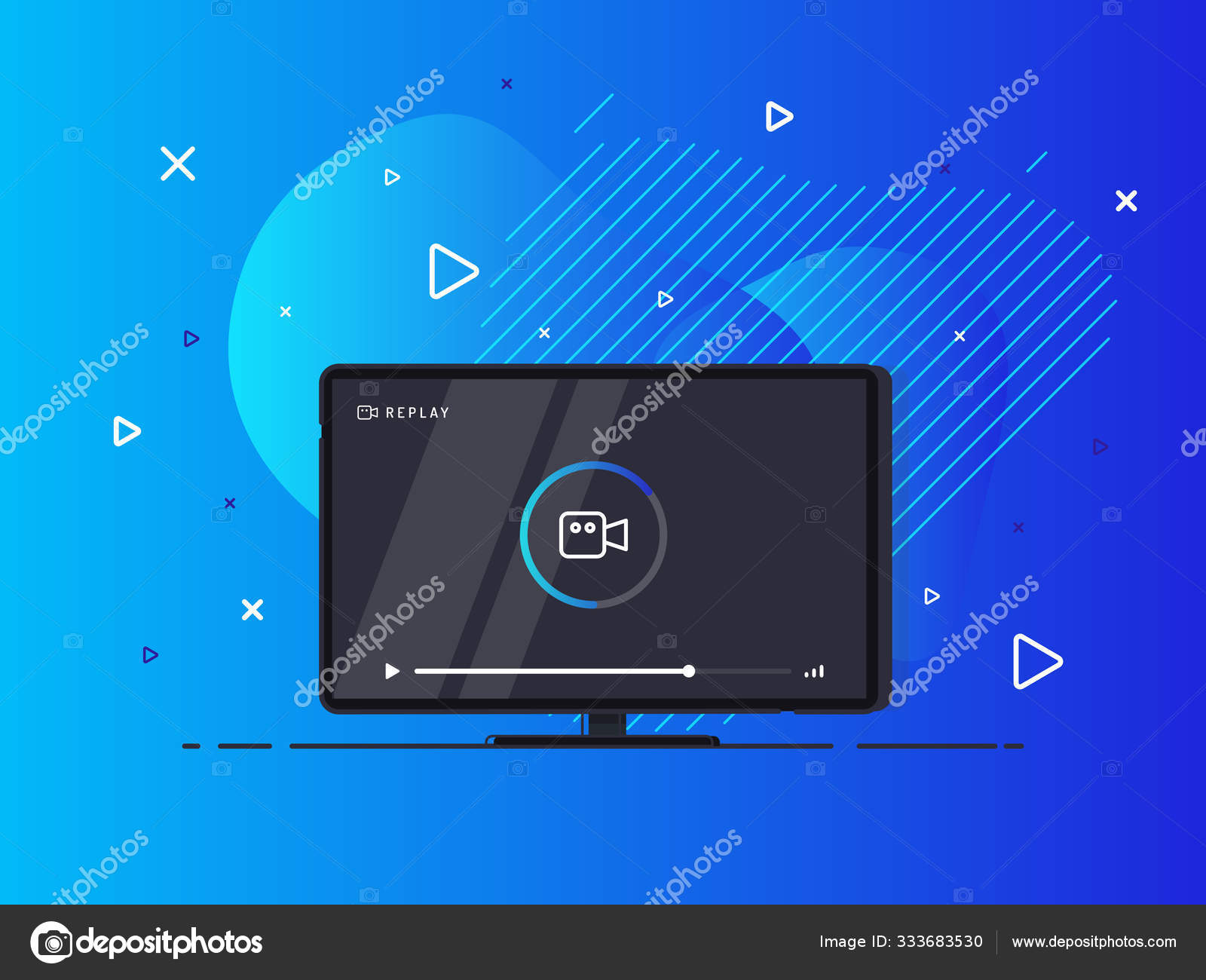 Loading Stream Flat Led Television Display Geometric Liquid Background ...