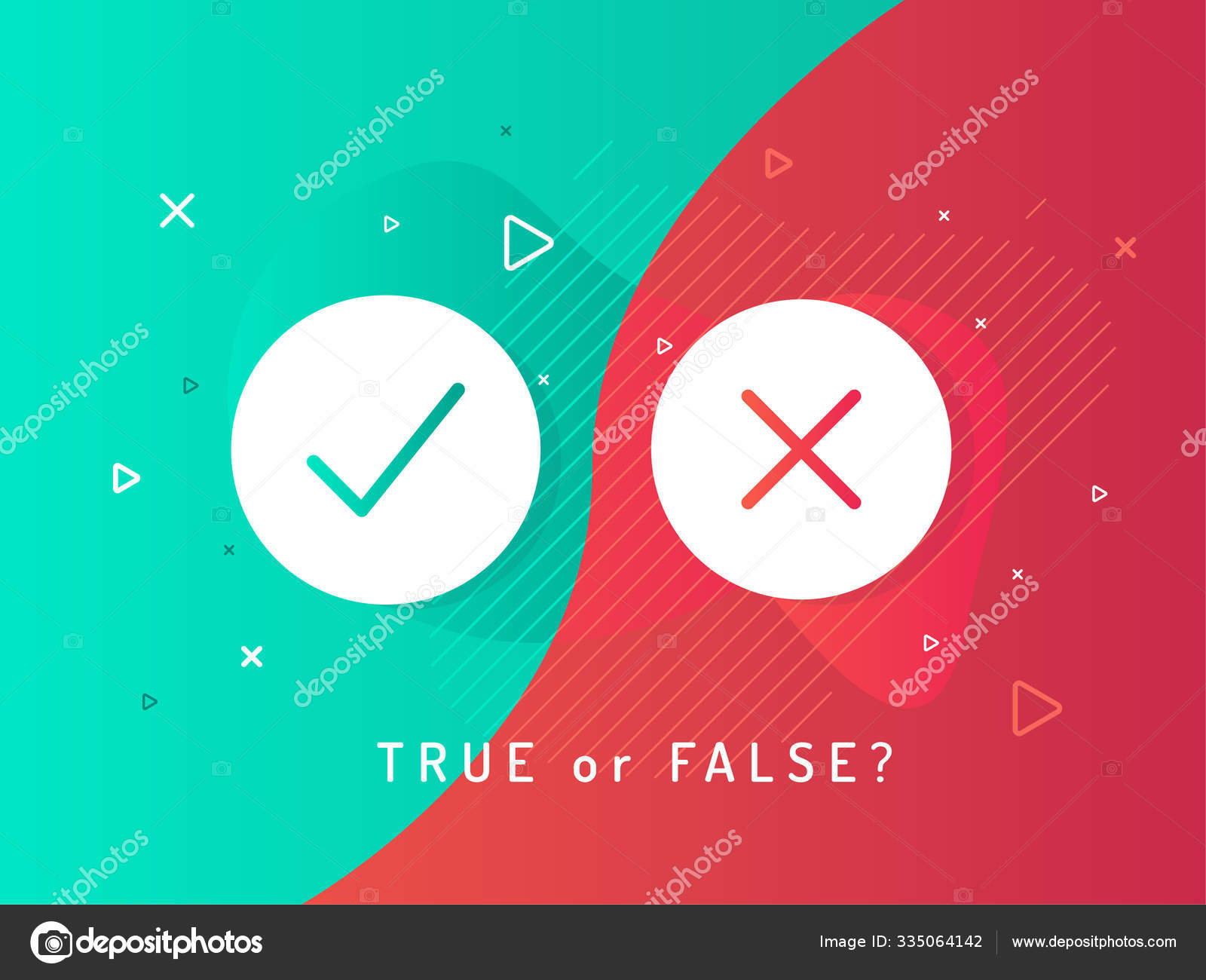 Set Trendy Flat Check Mark Cross Icons True False Vector Stock Vector ...