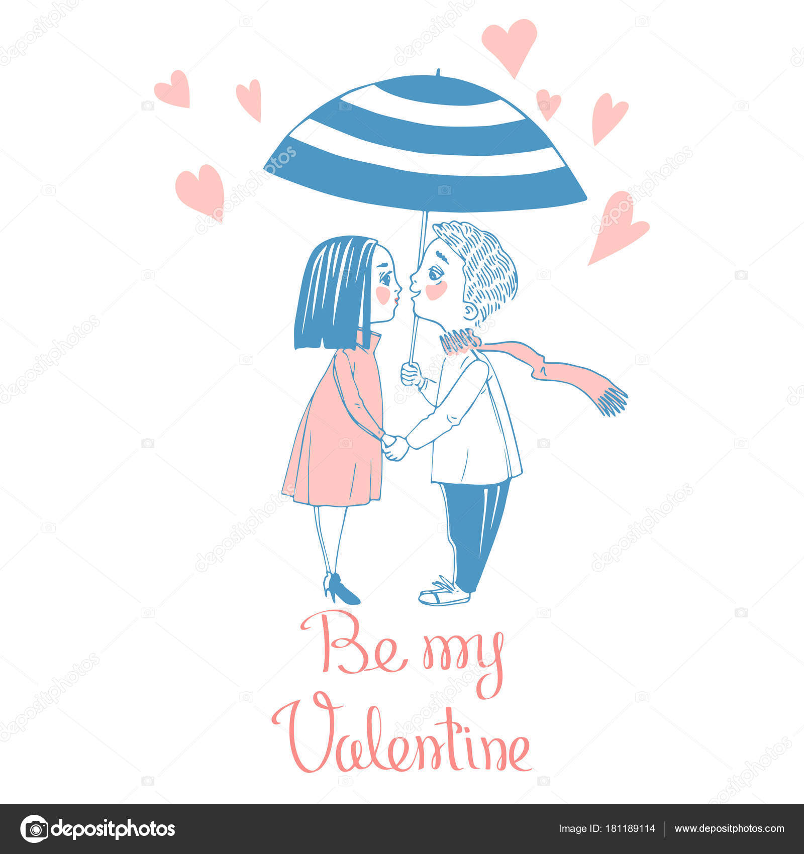 Cute Stick Figures Kissing