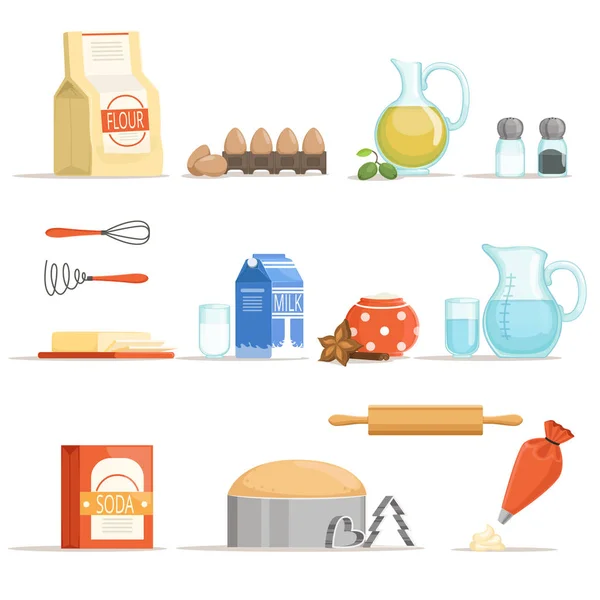 Baking ingredients set — Stock Vector © nordfox #106134562