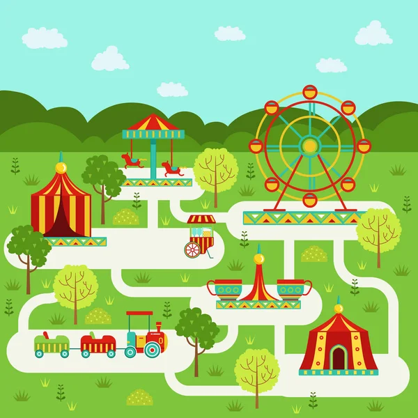 ᐈ Amusement park map stock vectors, Royalty Free cartoon amusement park ...
