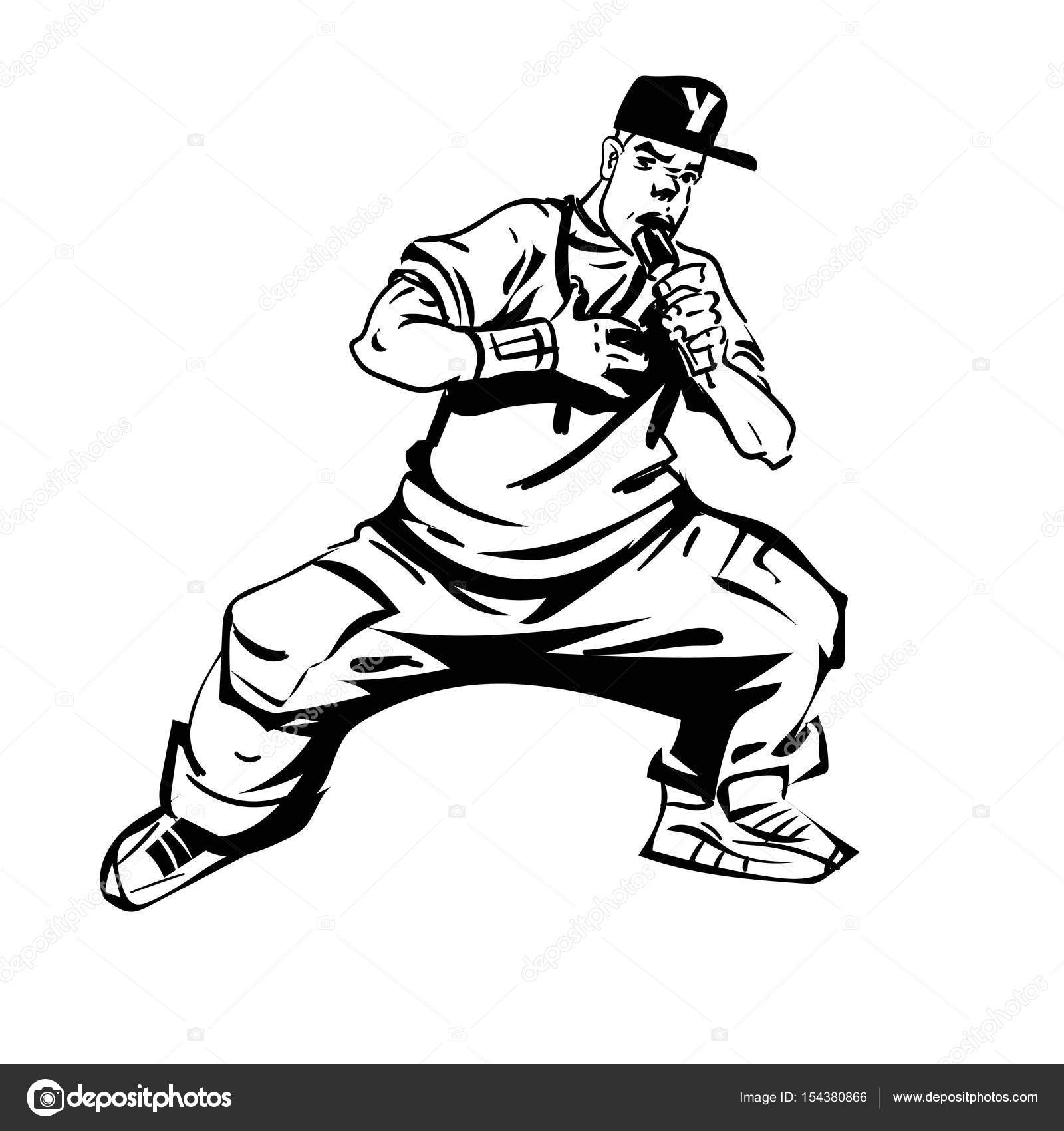 Raper on white background. Extreme theme modern print. Isolated on ...