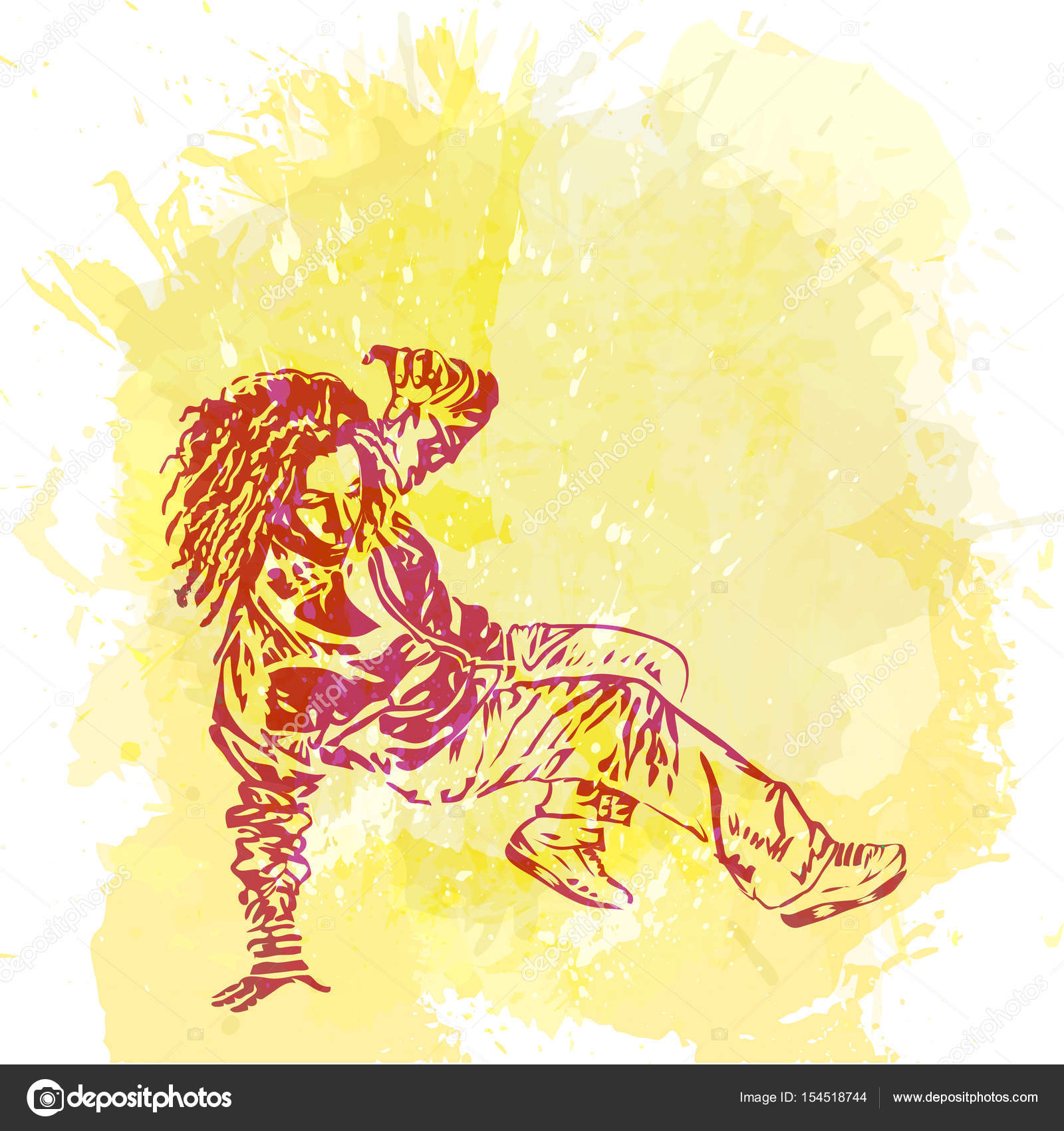 Girl street dancer. Stock Vector Image by ©anya.pic-o-matic.ru #154518744