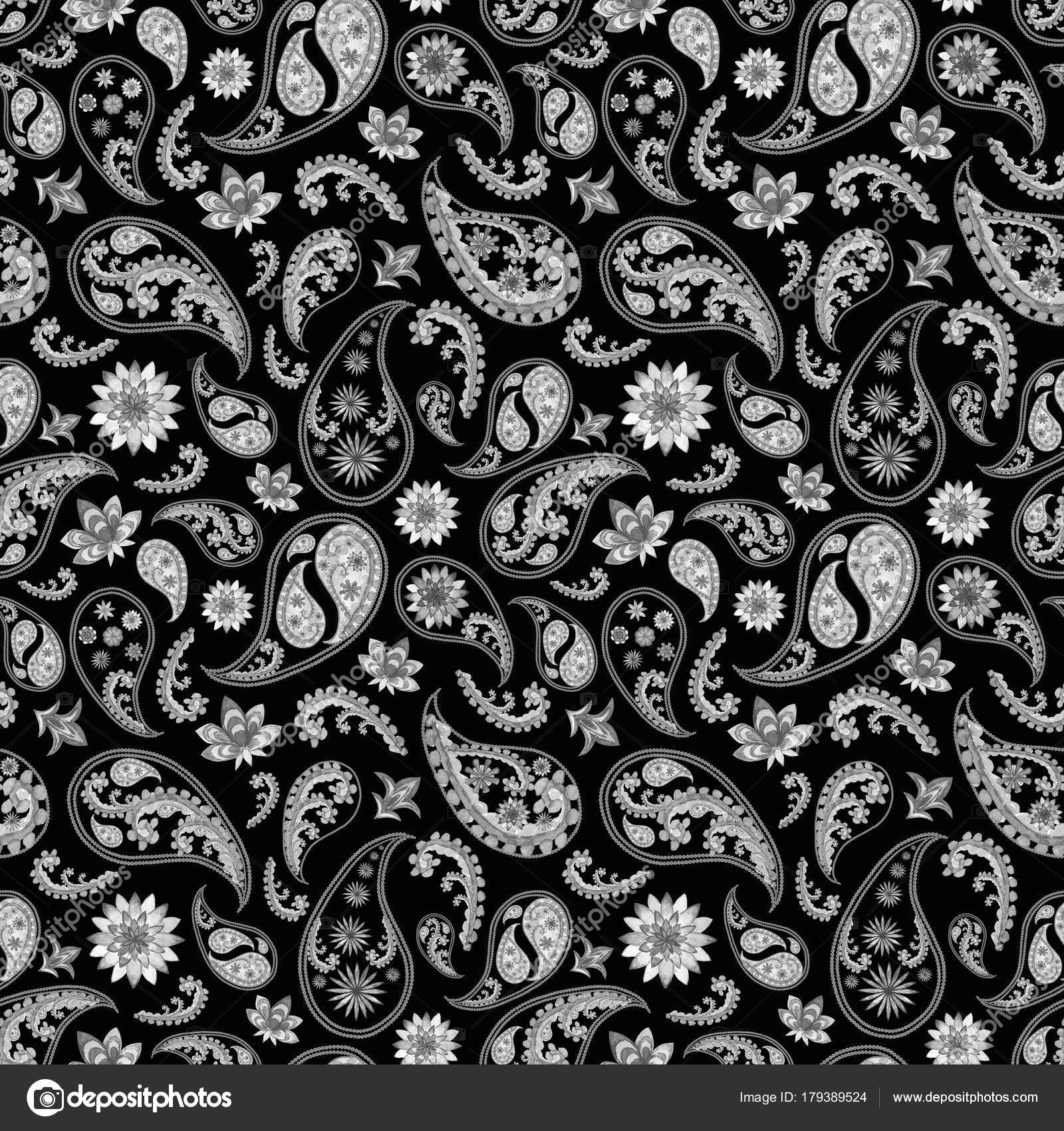 Black And White Paisley Design