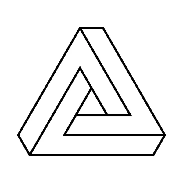 Impossible Triangle Shape Optical Illusion Paradox Outline Endless ...