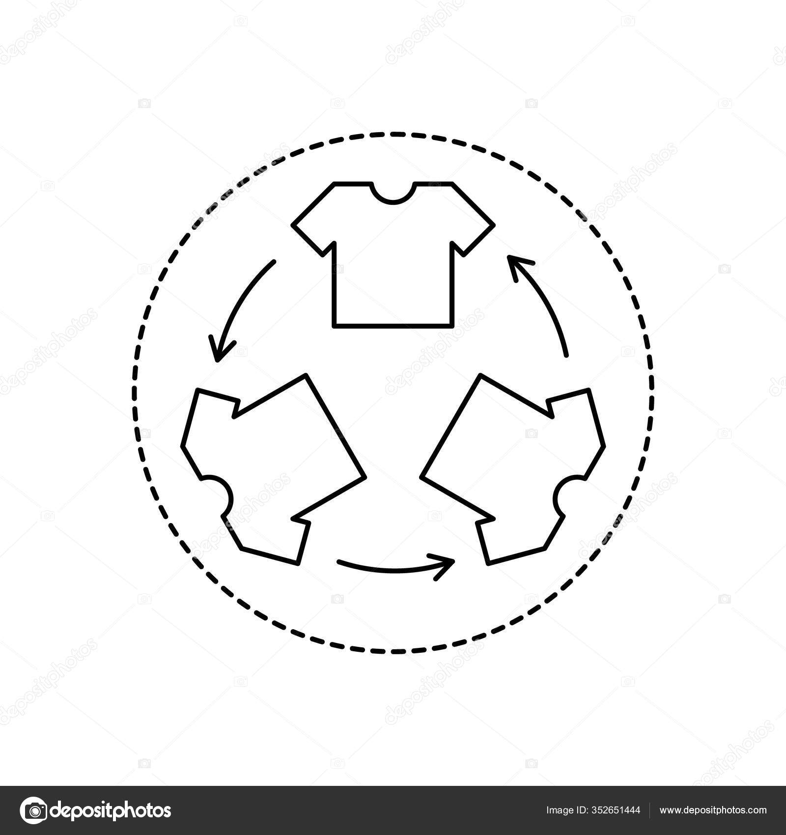 Clothing Recycle Sign Circle Shirt Outline Recycle Arrows Recycling ...