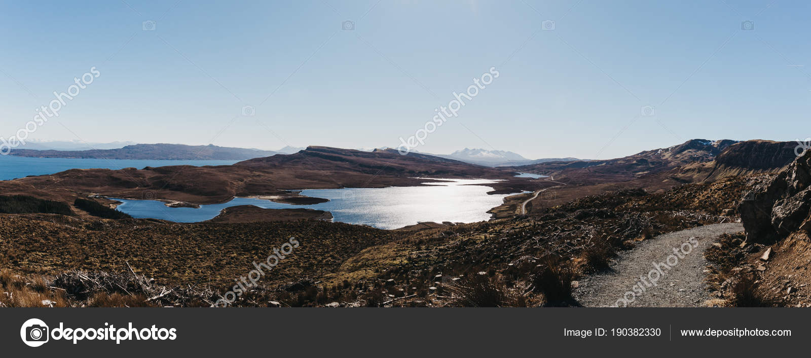 Panoramic View Loch Leathan It's Surroundings Old Man Storr Trek ...