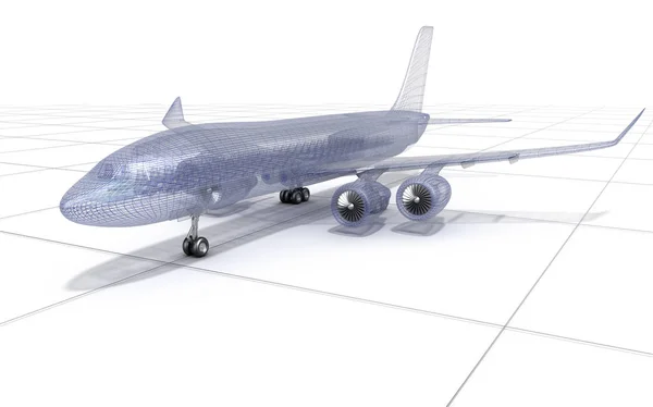 Airplane wire model , isolated on white. My own design Stock Photo by ...