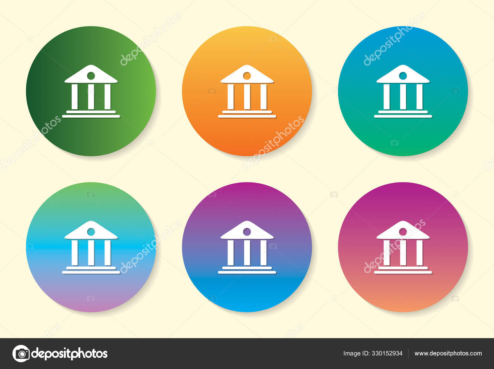 Banco seis diseño de icono de degradado de color . Vector de stock ...